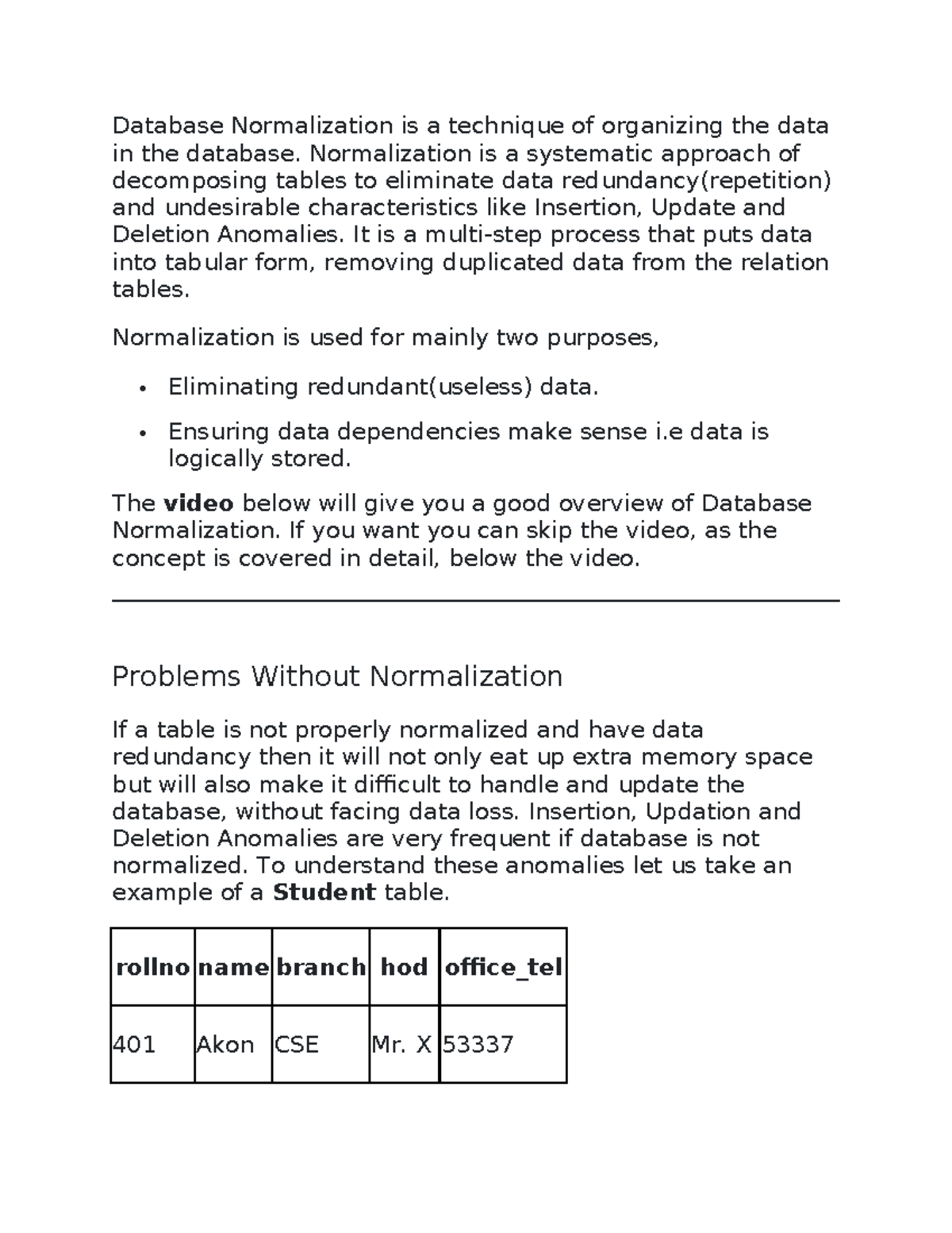 Database Normalization and Constraints: A Comprehensive Guide - Studocu