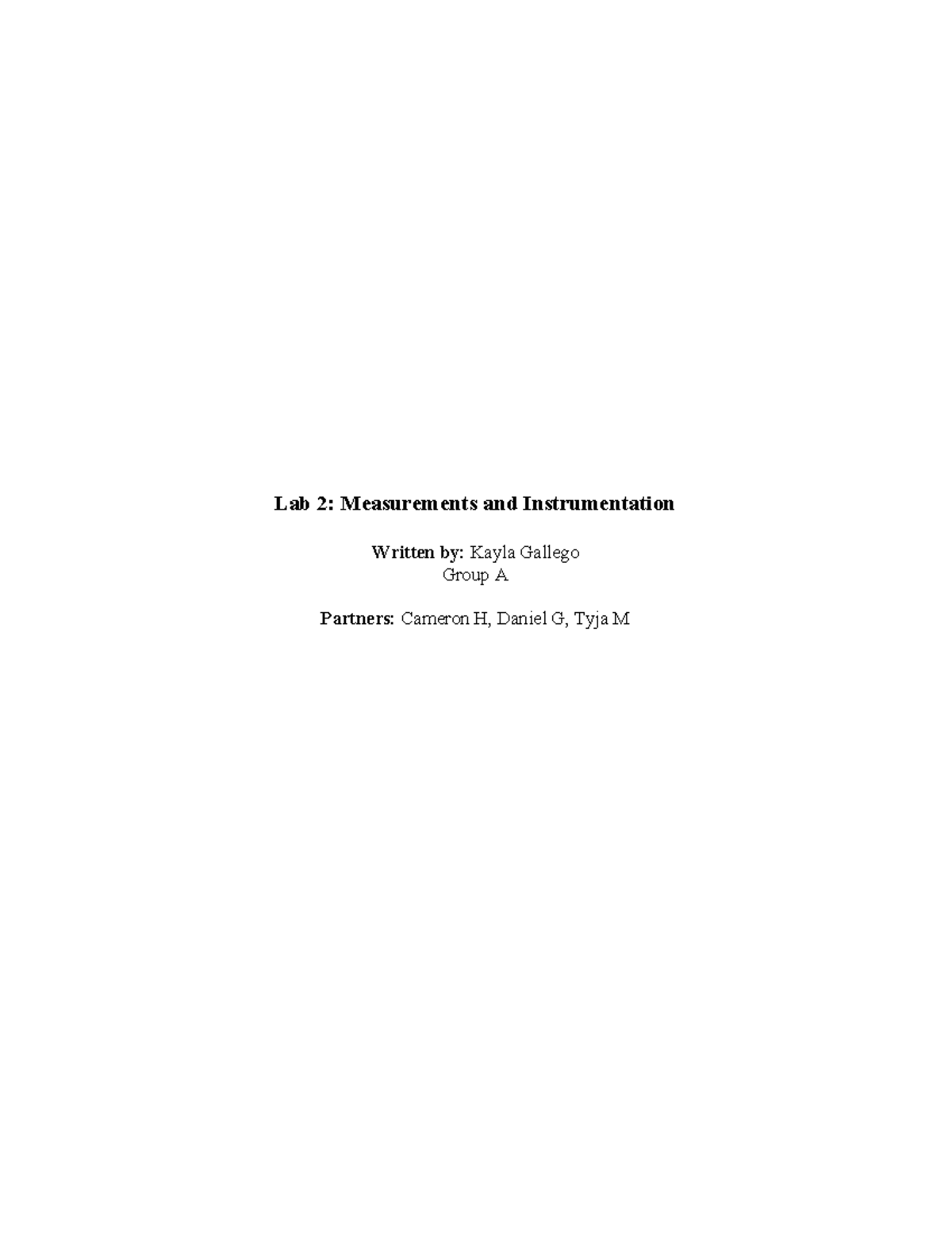 PHY 101 Lab 2 Report: Measurements and Instrumentation Analysis - Studocu