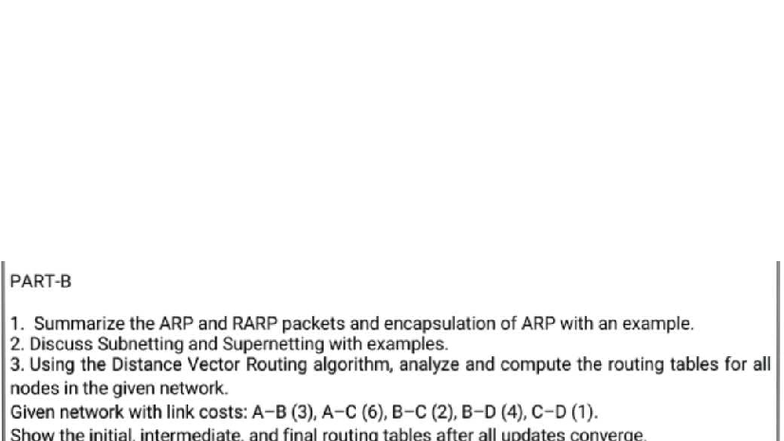 Cn 13 cia - Useful for students - 1. Summarize the ARP and RARP packets and encapsulation of ARP ...