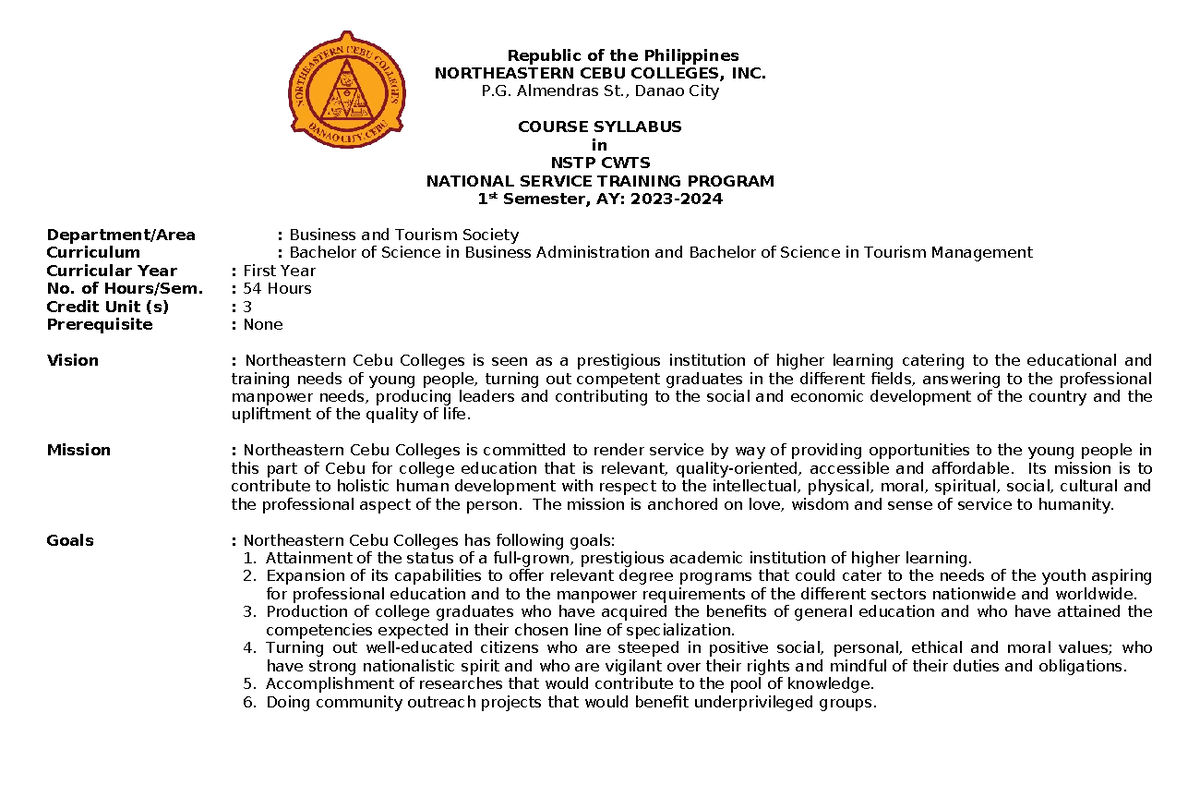 NSTP 101 Final Exam Review: Comprehensive Course Overview - Studocu