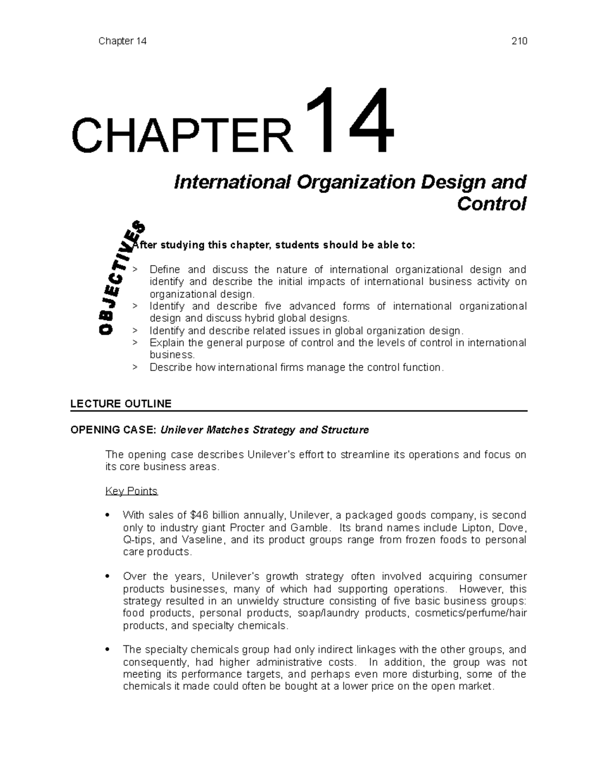 International Organization Design & Control (Chapter 14) - Studocu