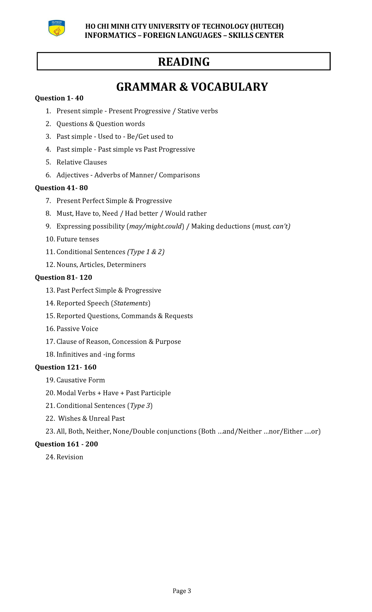 English CEFR B1 Grammar & Vocabulary Practice Questions - 03-2024 - Studocu