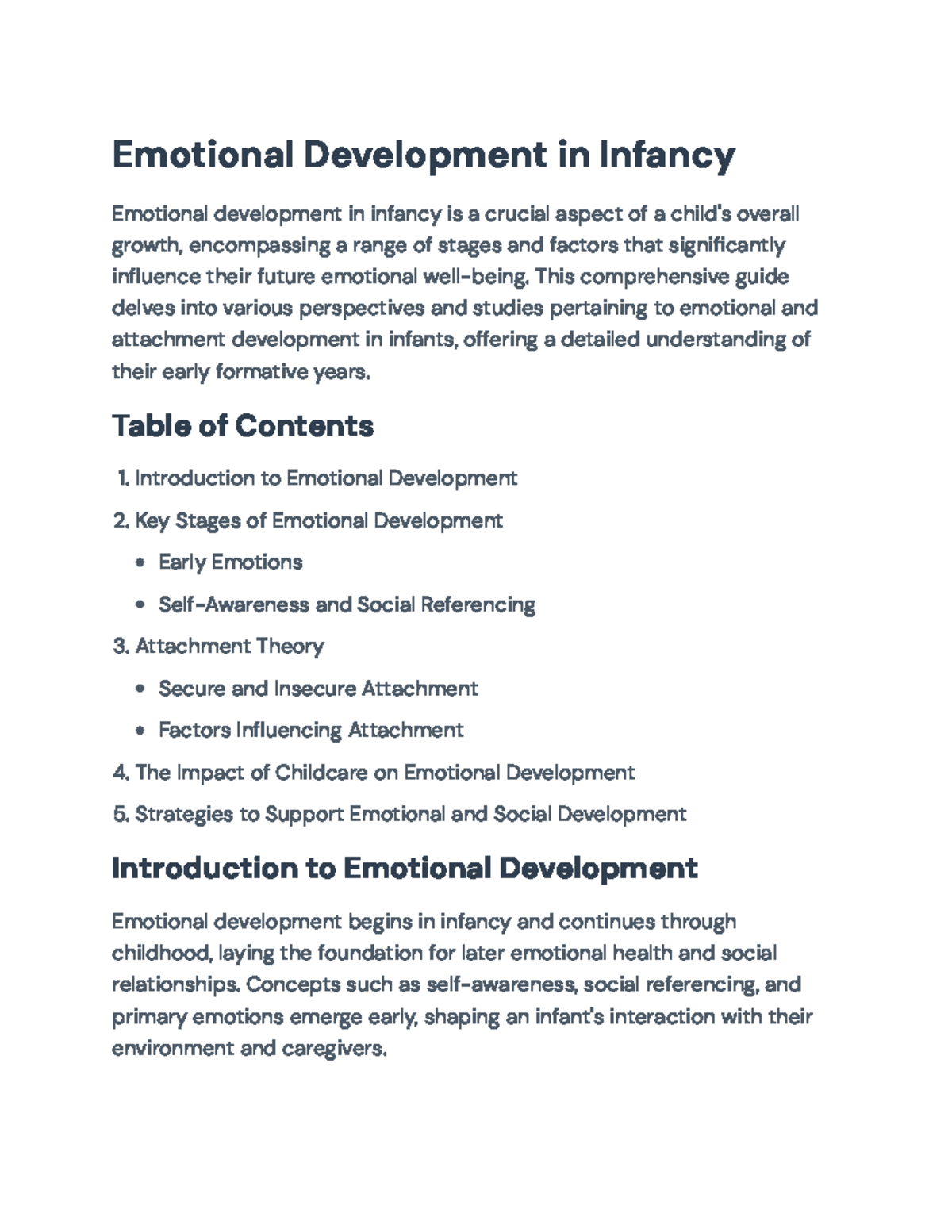 Emotional Development in Infancy: A Comprehensive Overview - Emotional ...