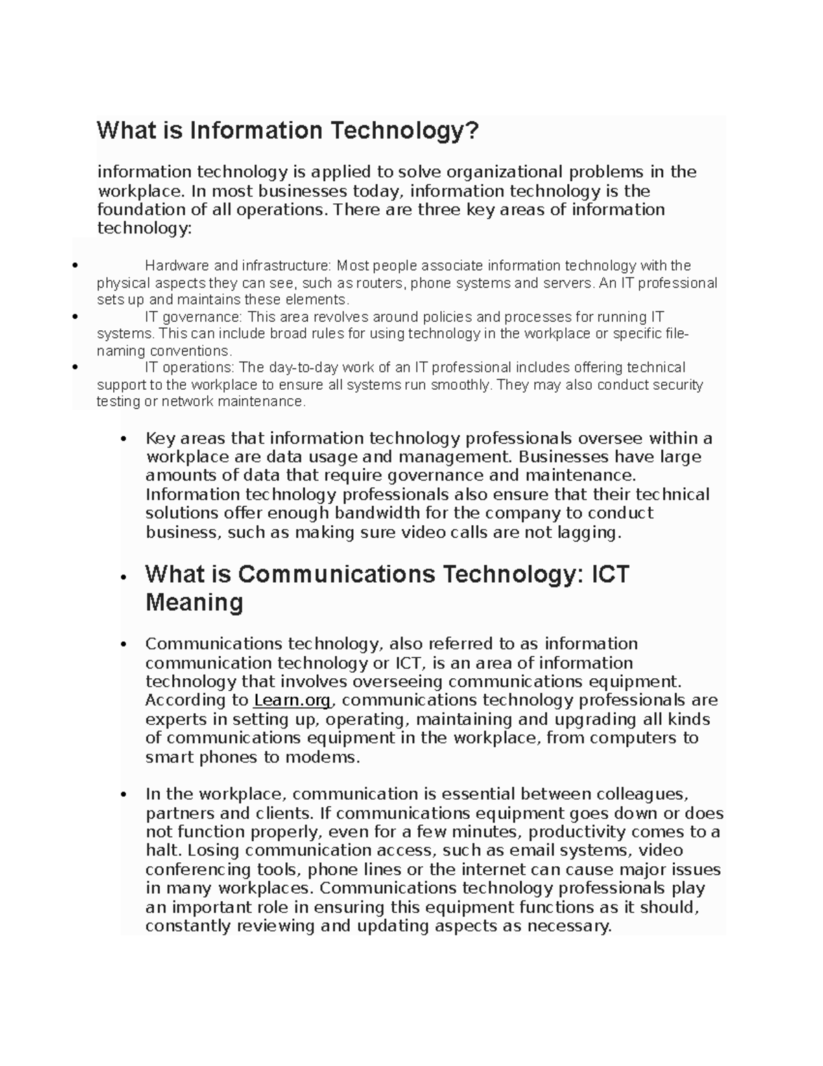 What is Information Technology - What is Information Technology ...