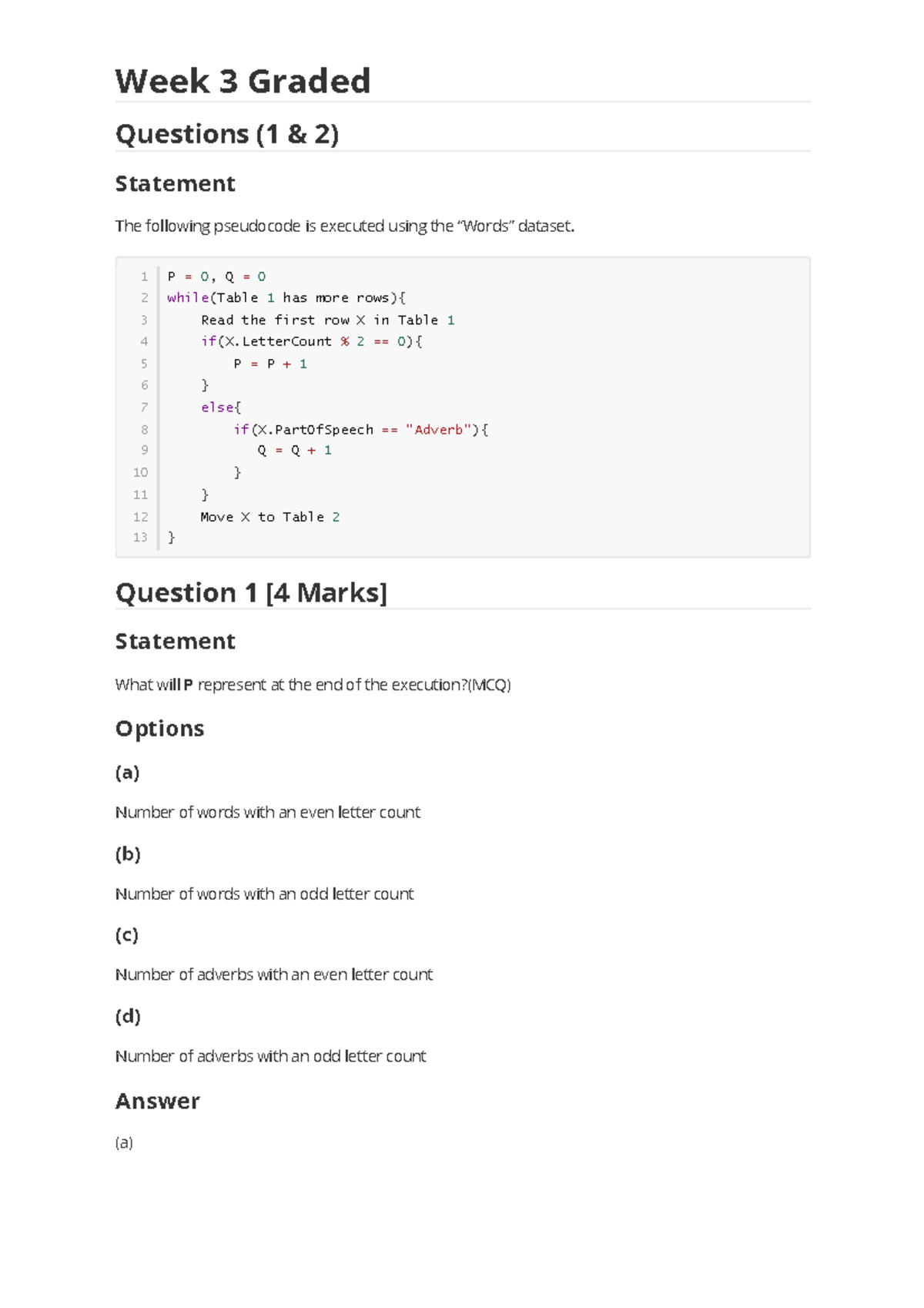 Week 3 GA (Python) - Graded Questions & Solutions - Studocu
