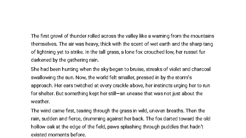 The Storm's Test: A Fox's Journey of Courage and Compassion - Studocu