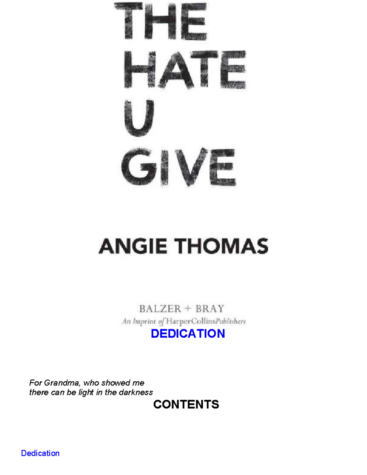 The Hate U Give (THUG) - Study Guide and Analysis - Studeersnel