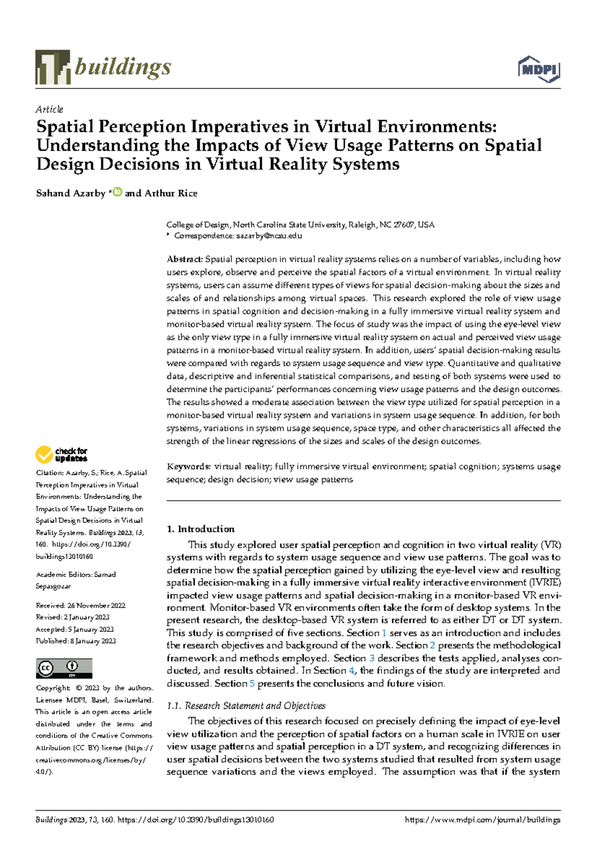 Spatial Perception and View Usage Patterns in VR Systems: Impacts on ...