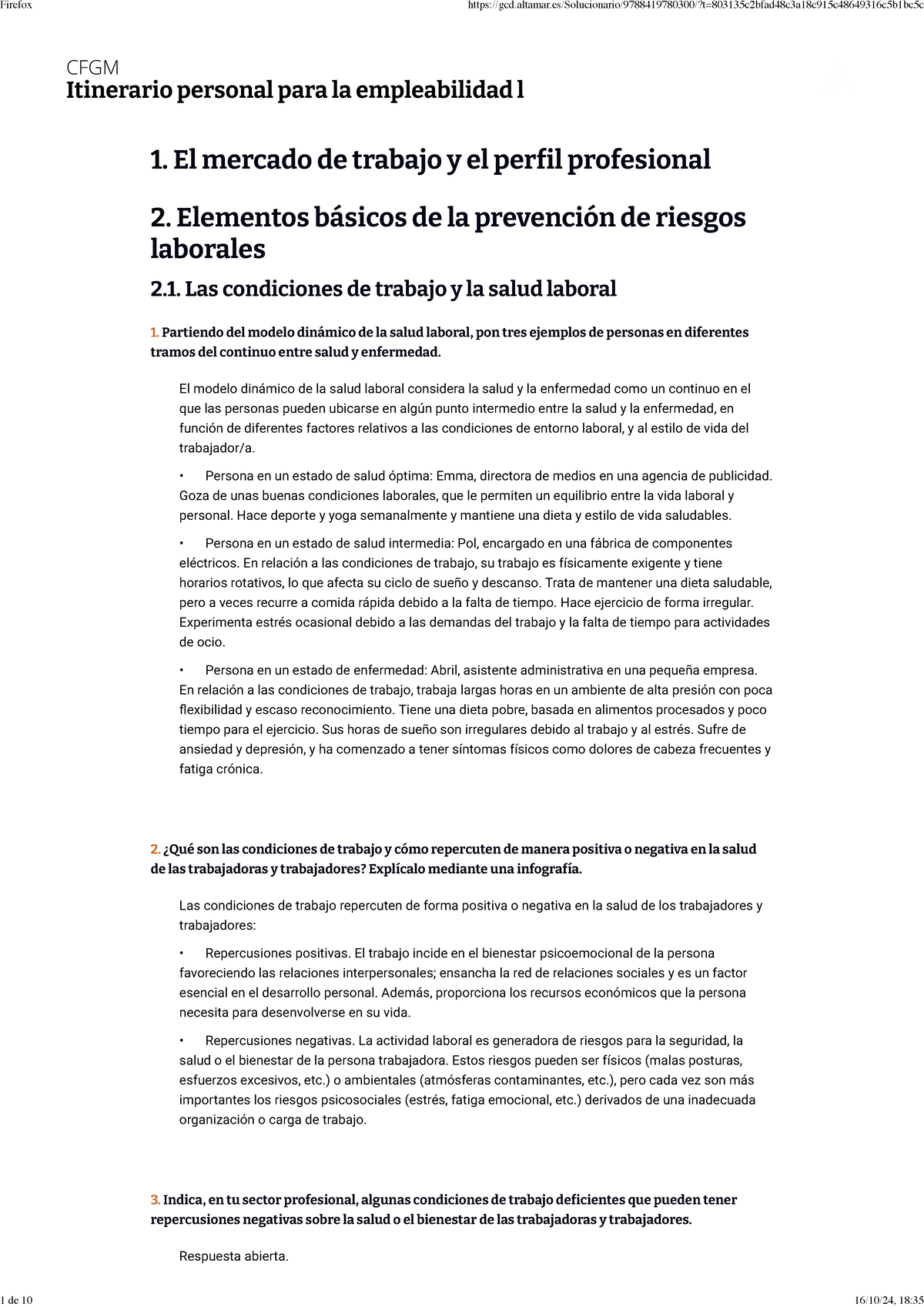 Ud 2 - IPE 1 Soluciones sobre Prevención de Riesgos Laborales - Studocu