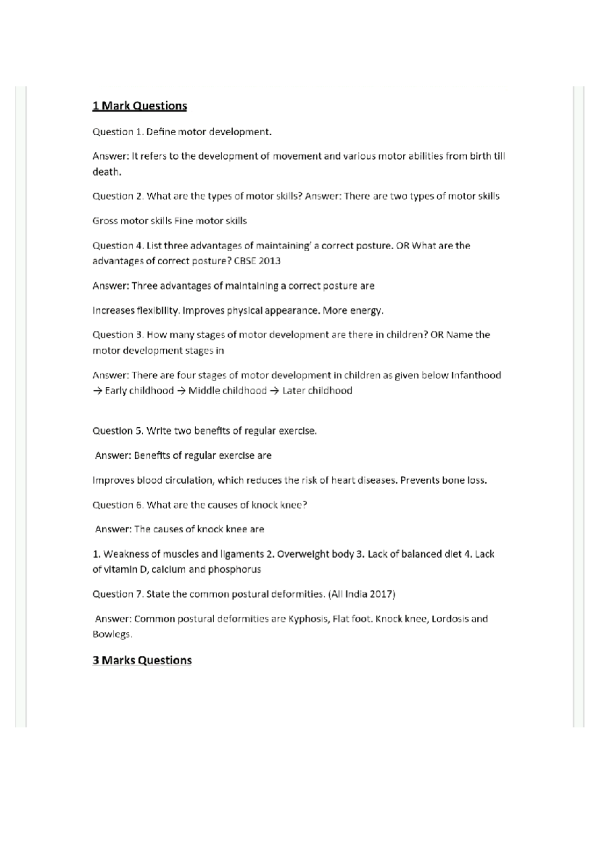 Physical Education (PE) Chapter 2: Key Questions & Answers - Studocu