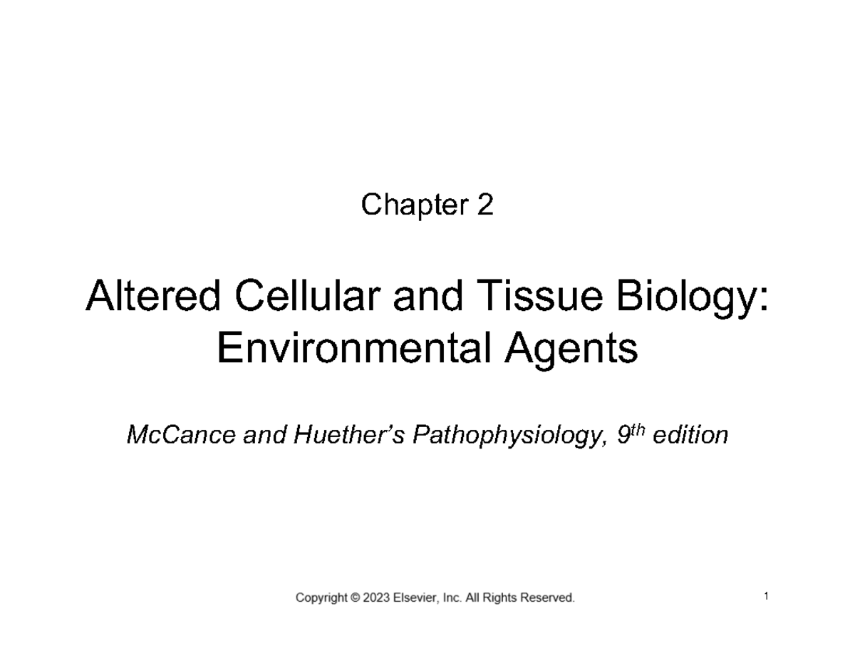 Chapter 002 - Altered Cellular & Tissue Biology PowerPoint Notes - Studocu