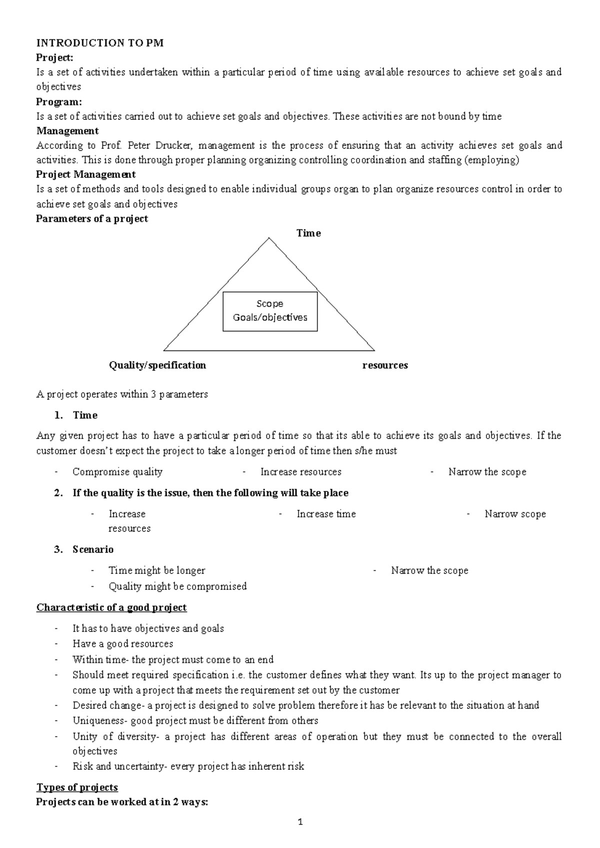 Project Management Notes (PM 101): Concepts and Tools for Success - Studocu