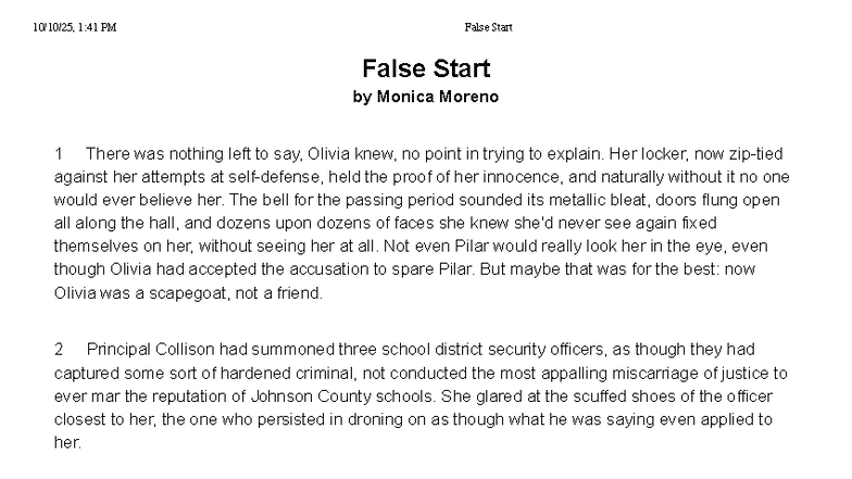 ENG 101: False Start - A Narrative of Innocence and Betrayal - Studocu