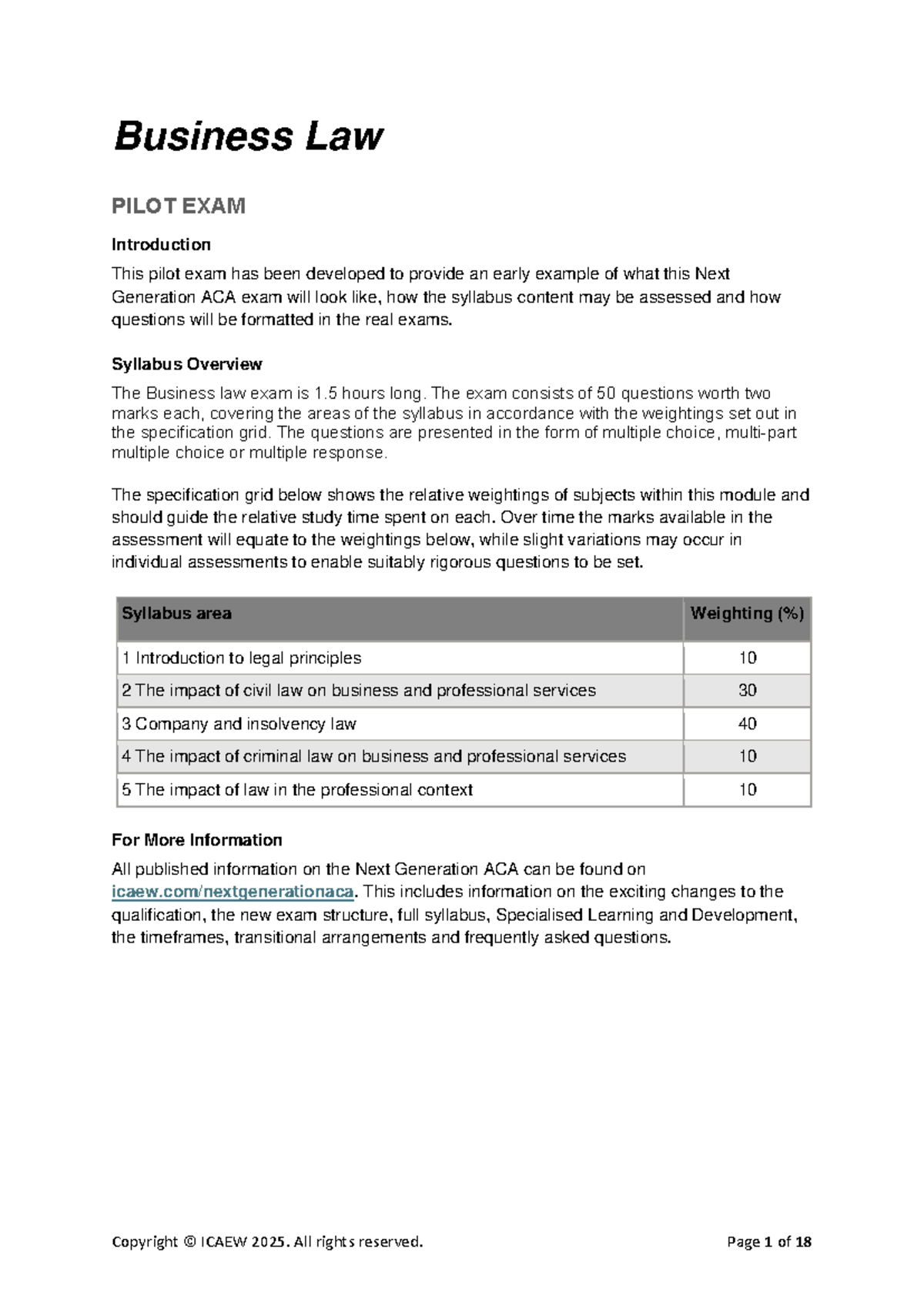 Business Law PILOT EXAM Paper 2025: Key Concepts & Questions - Studocu