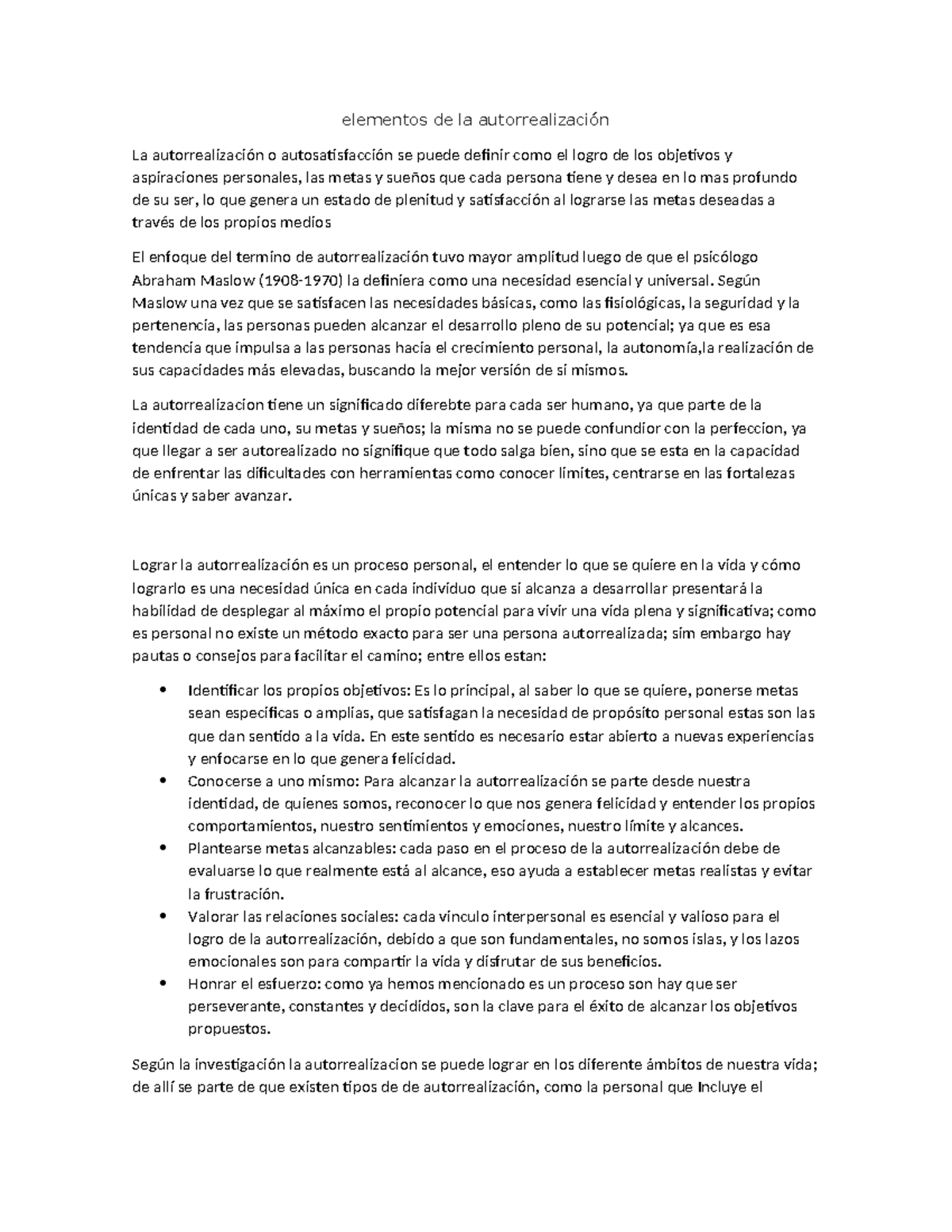 Elementos de la Autorrealización: Claves para el Crecimiento Personal ...