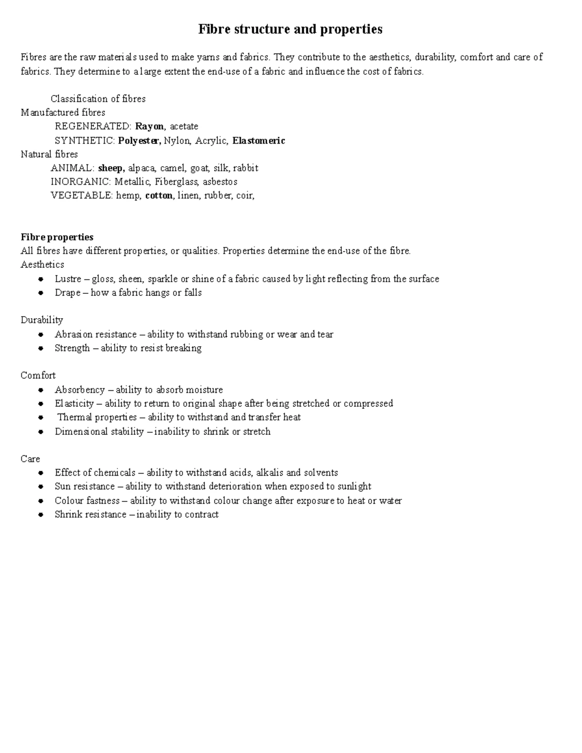 HSC Textiles and Design Final Exam Study Notes - Studocu