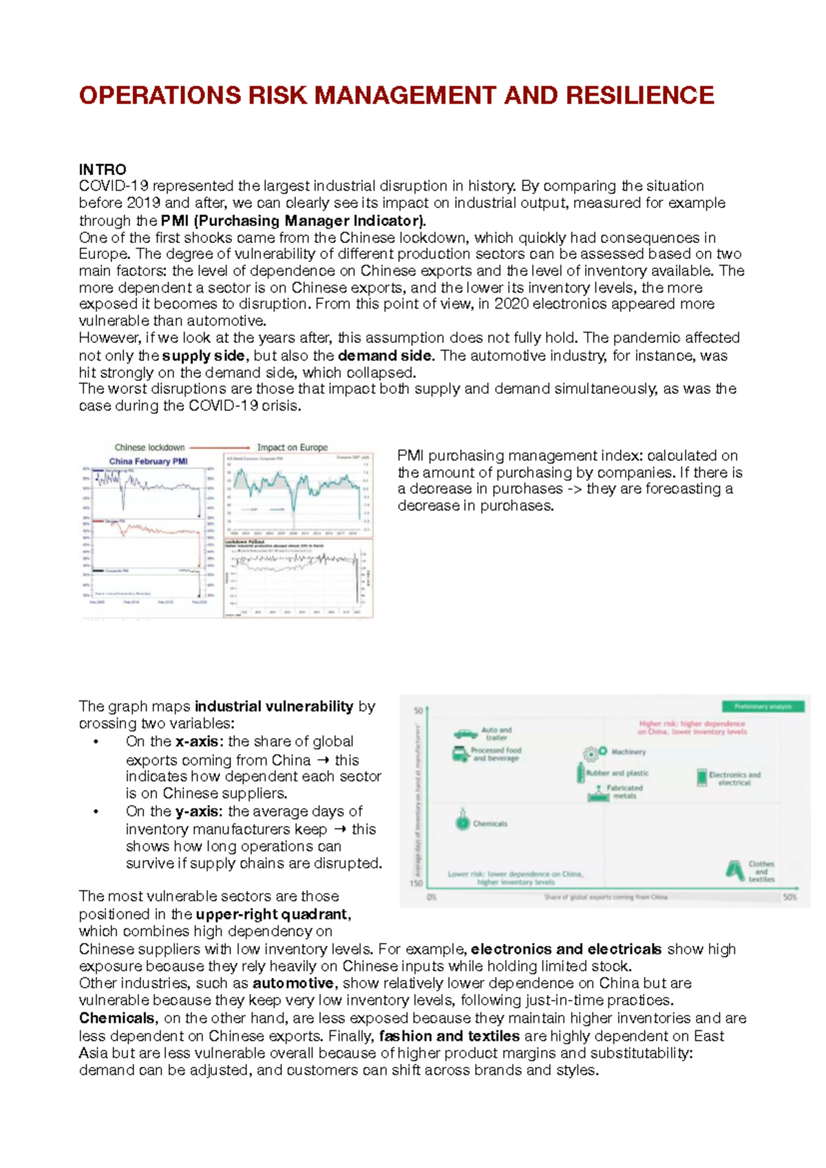 Operations Risk Management and Resilience: Analyzing Industrial ...