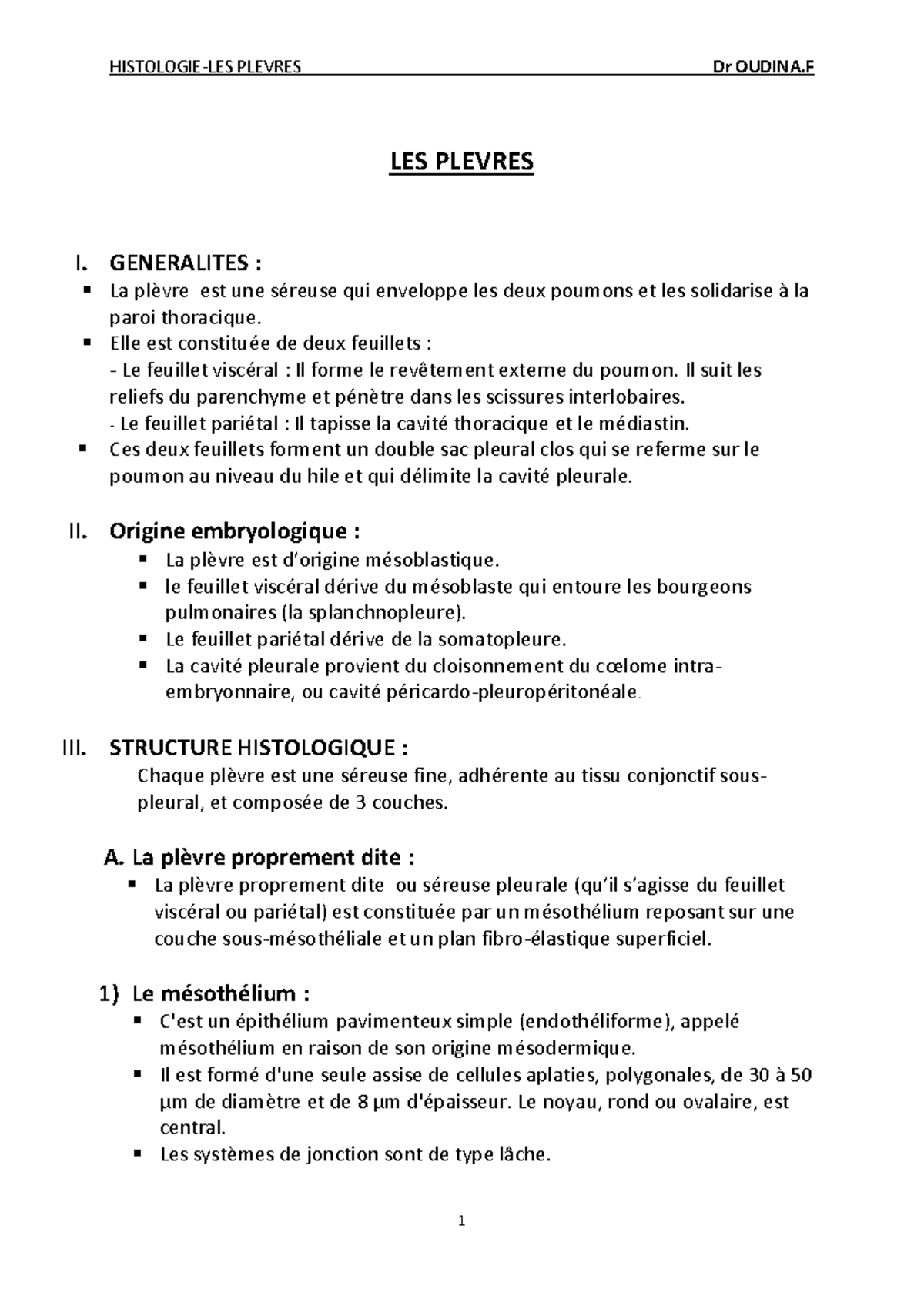Histo 2an23-plevres - Methodology - LES PLEVRES I. GENERALITES : La ...