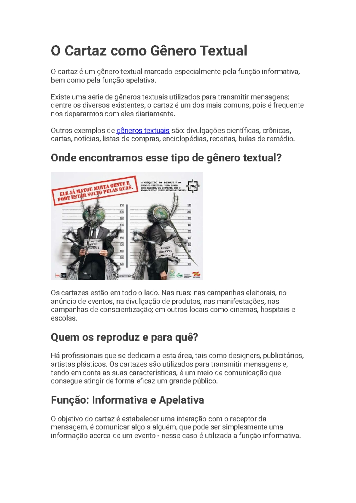O Cartaz como Gênero Textual: Funções e Características Importantes ...