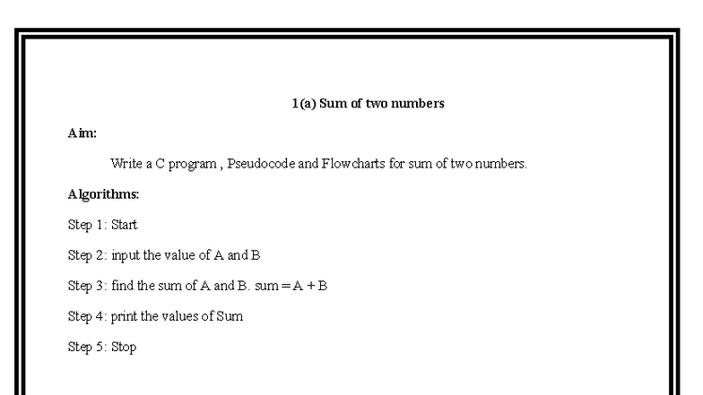 CS25C01 - C Programming Lab Manual: Sum, If-Else, Switch, Loops - Studocu