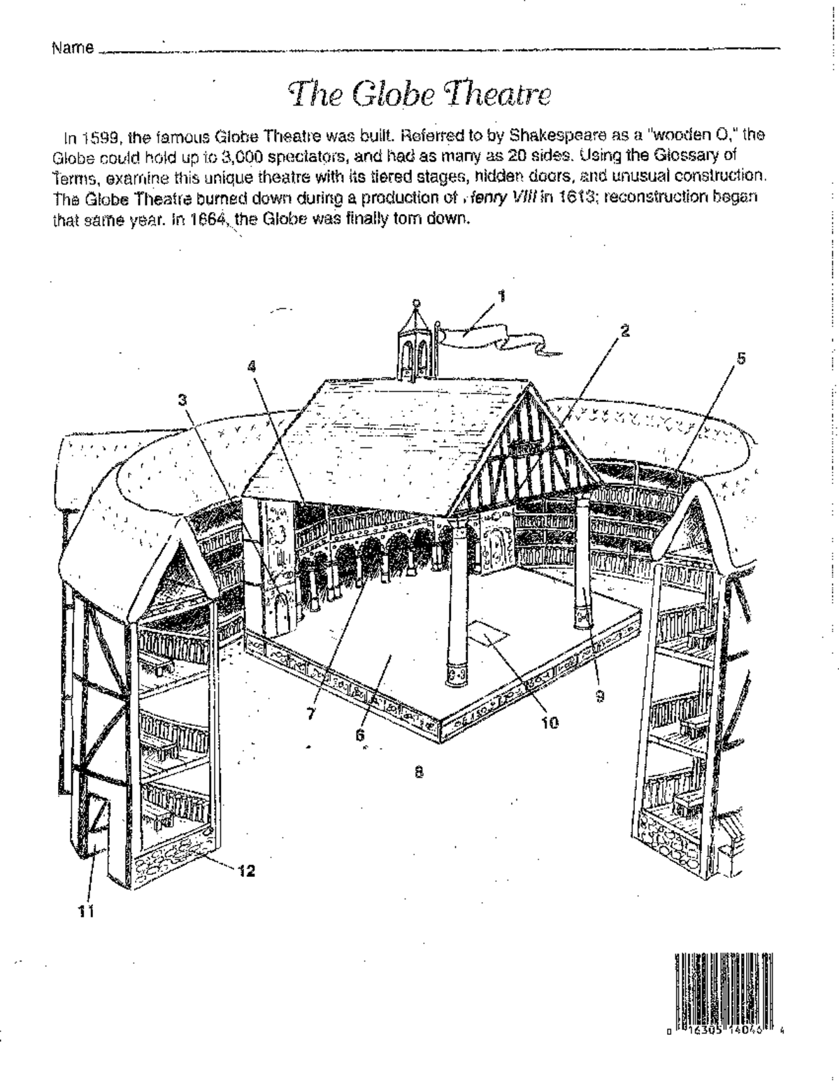 Globe Theater Worksheet - Studocu