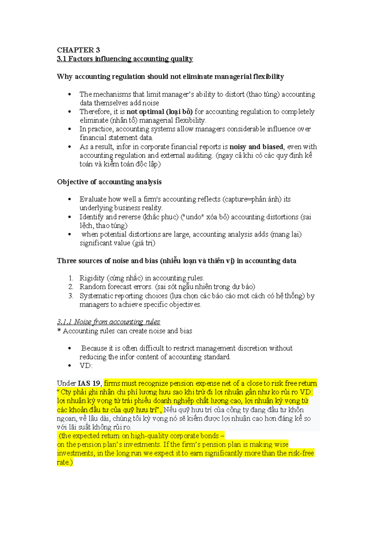 CHAPTER 3: Factors Influencing Accounting Quality and Analysis - Studocu