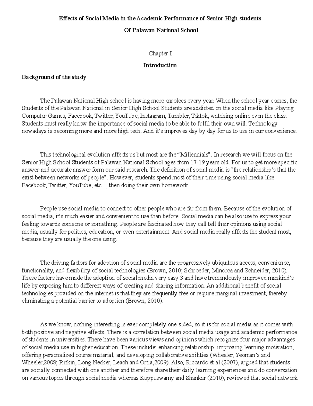 "Effects of Social Media on Senior High Students' Academic Performance ...