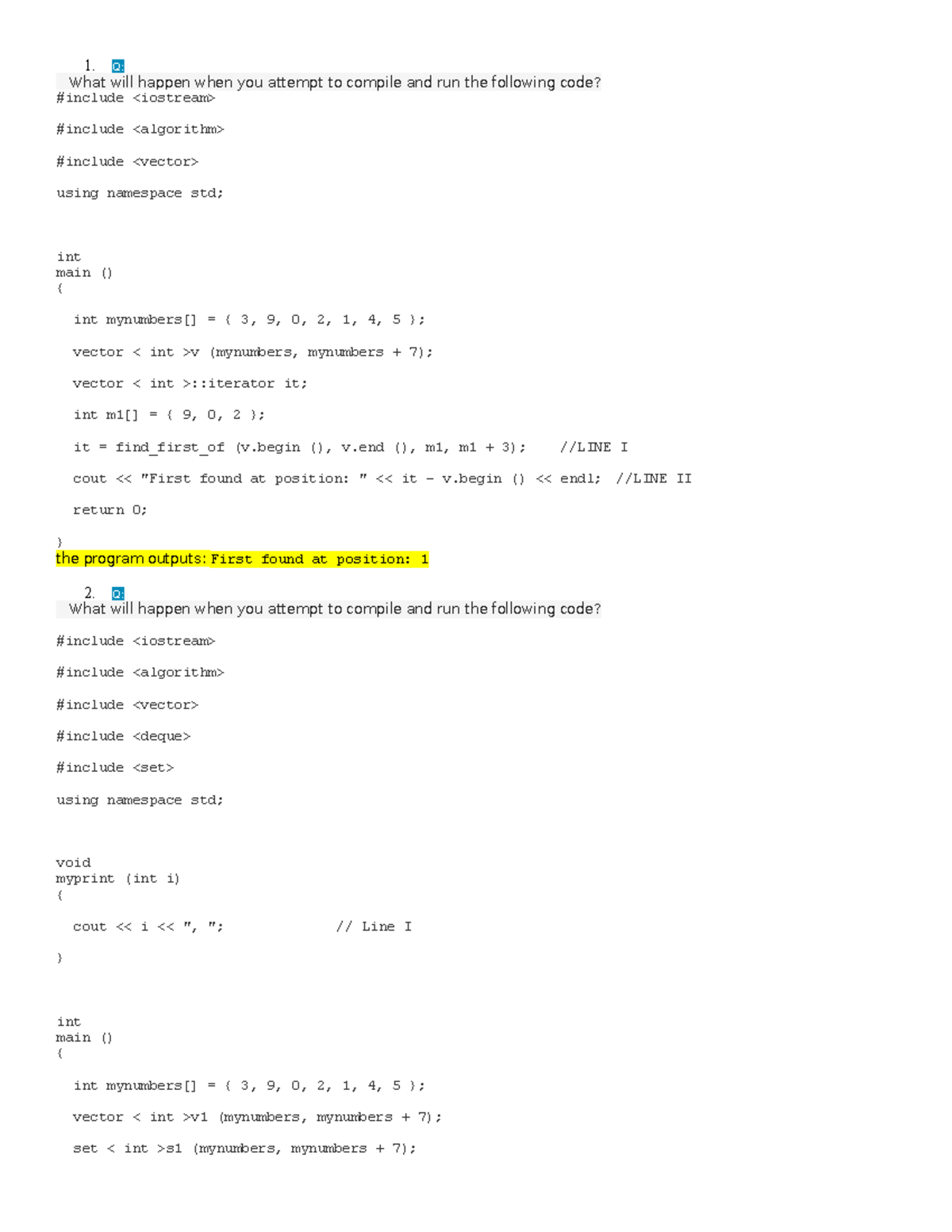 Advanced Cppmodule 3 1 Q What Will Happen When You Attempt To 4587