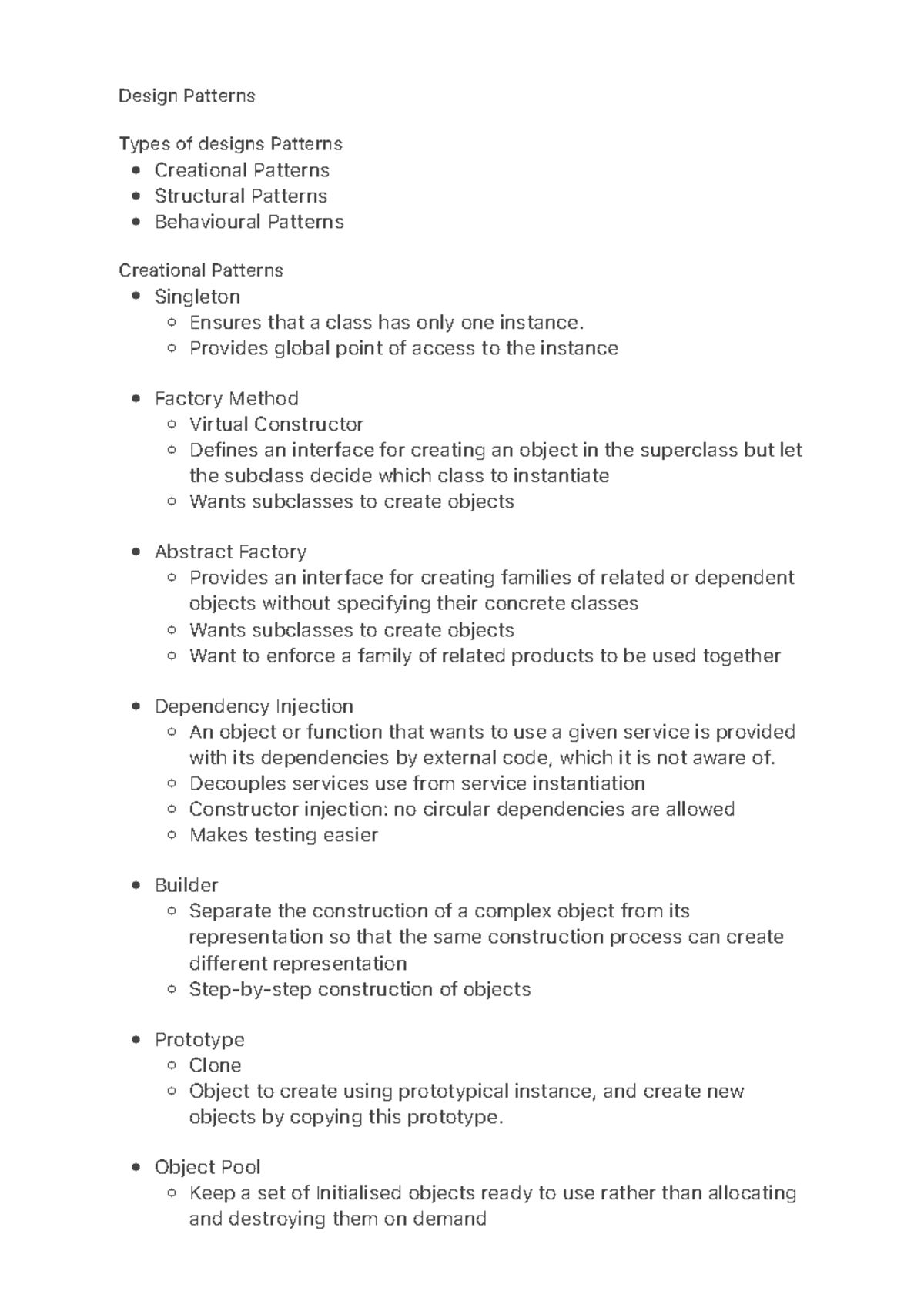 Design Patterns Overview: Creational, Structural, and Behavioral - Studocu