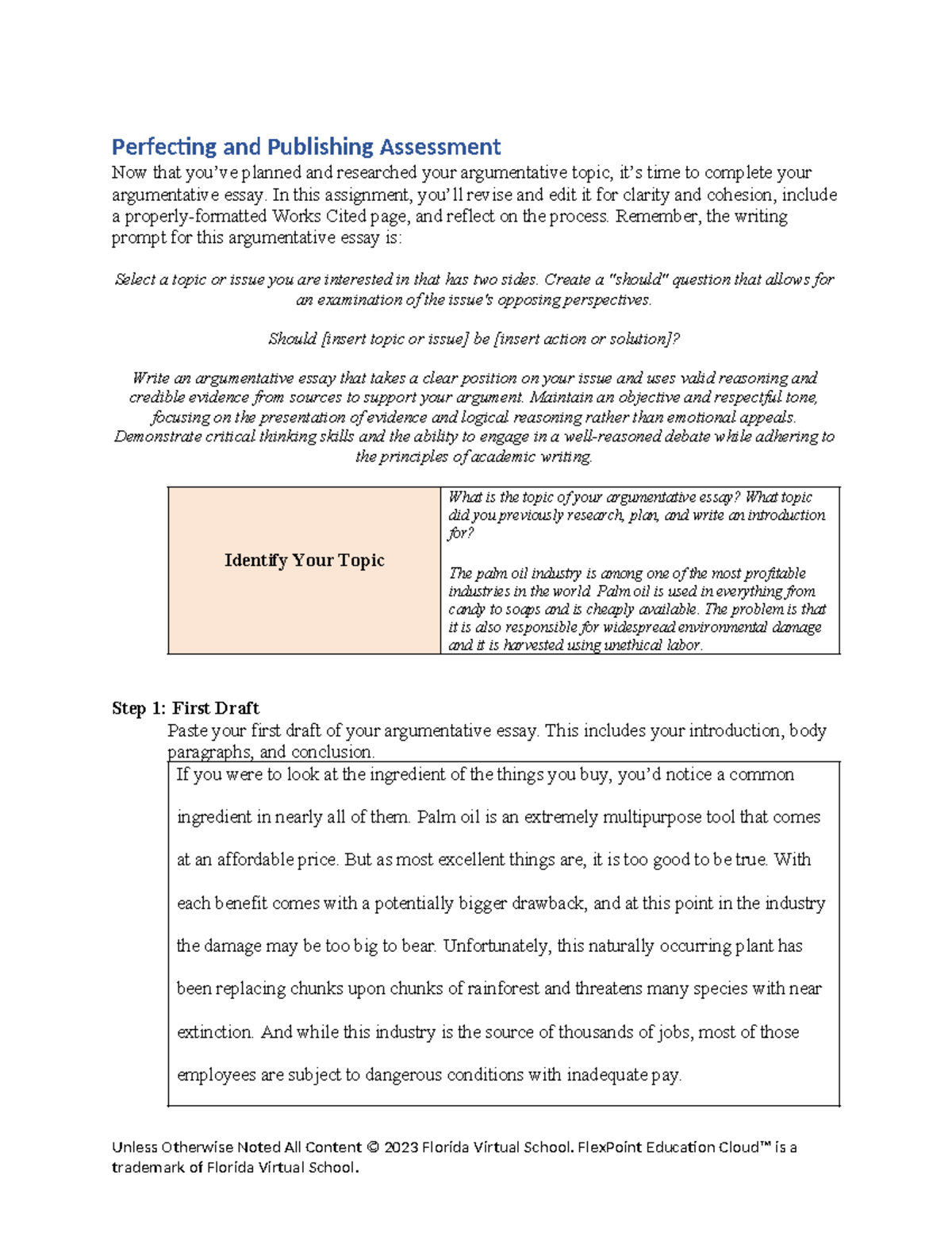Perfecting and Publishing Argumentative Essay Rubric (ENG 101) - Studocu