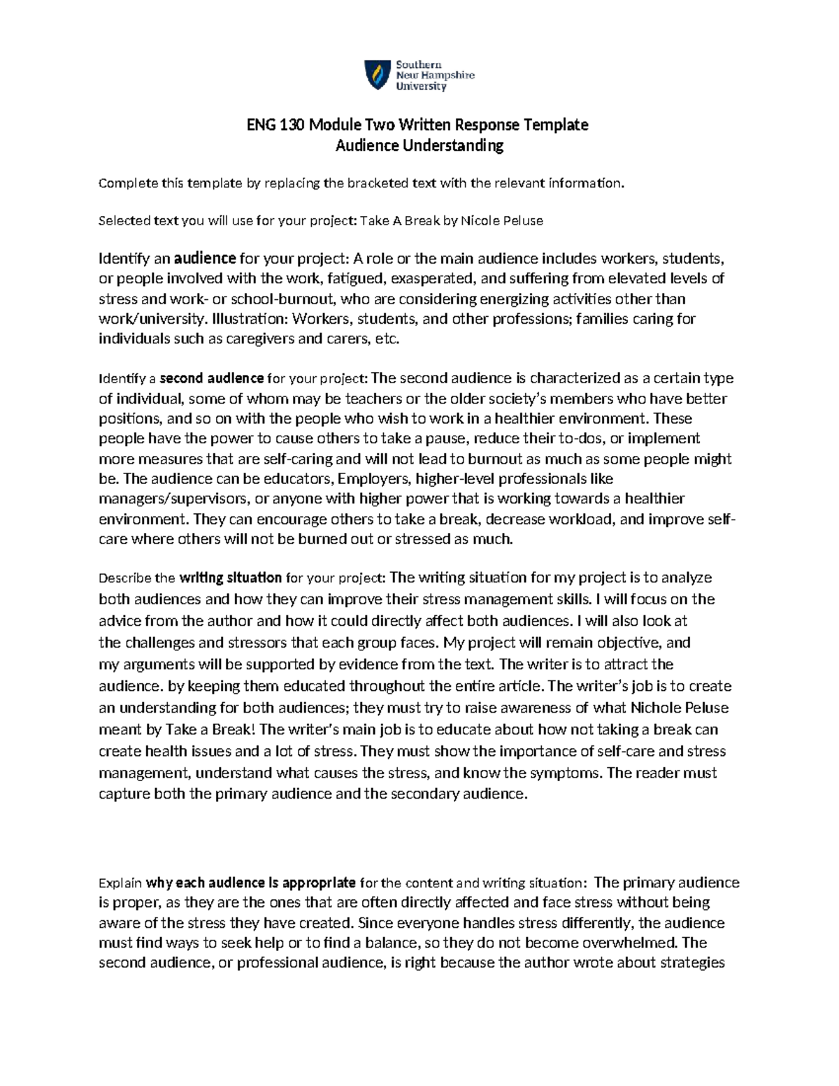 ENG 130 Module Two Written Response Template - ENG 130 Module Two ...