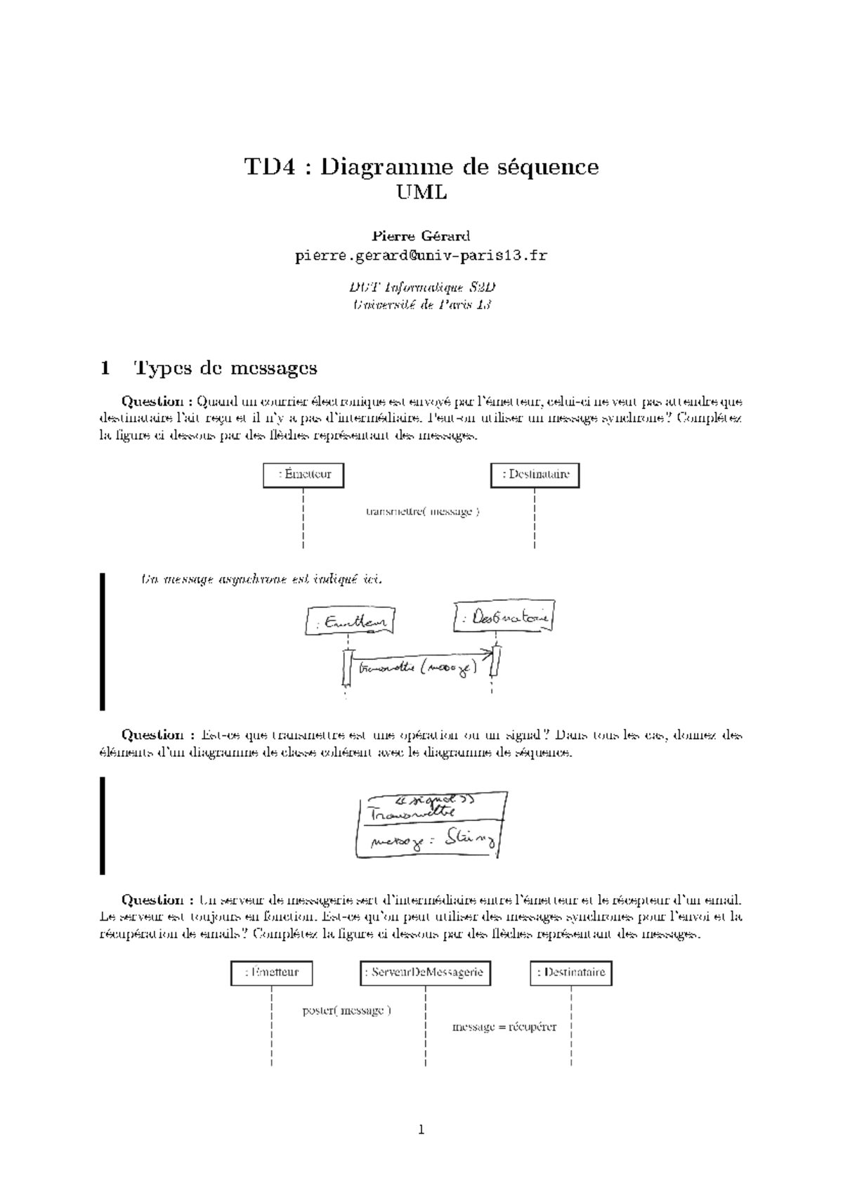 UML Corrections and Sequence Diagrams - TD4 Overview - Studocu