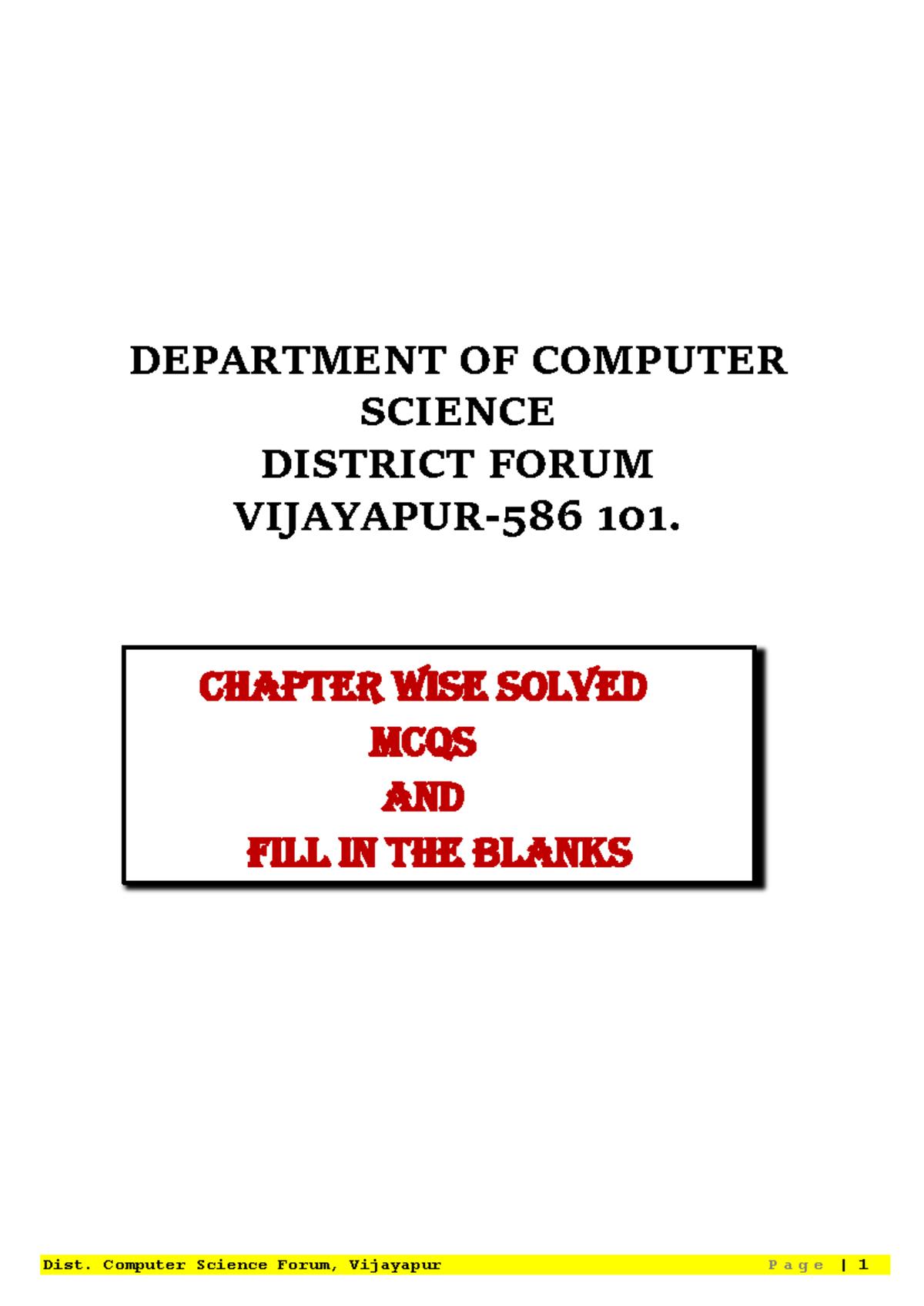 PUC II CS 101: Chapterwise Solved MCQs & FIBs on Exception Handling in ...