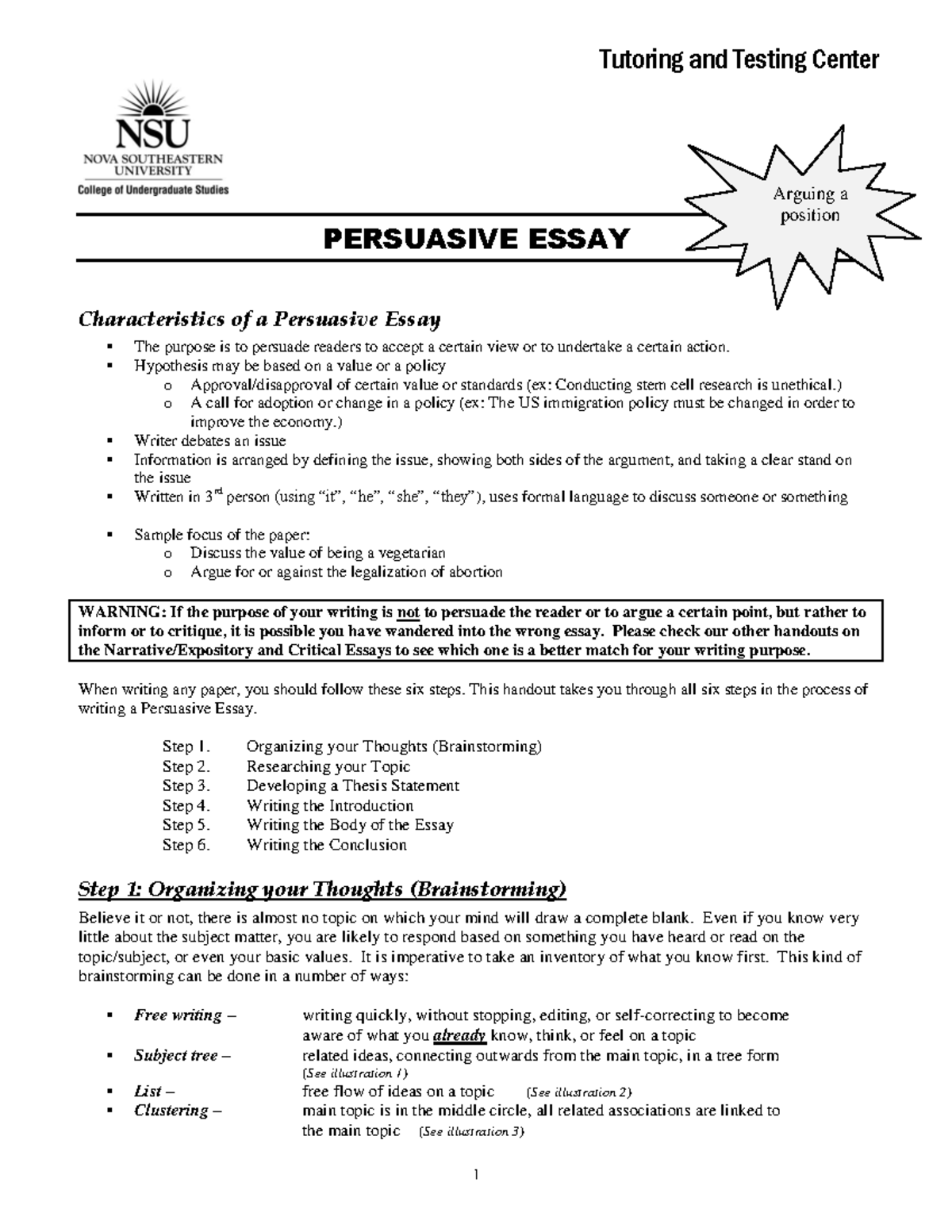 Persuasive Essay Writing Guide: Techniques and Steps - Studocu