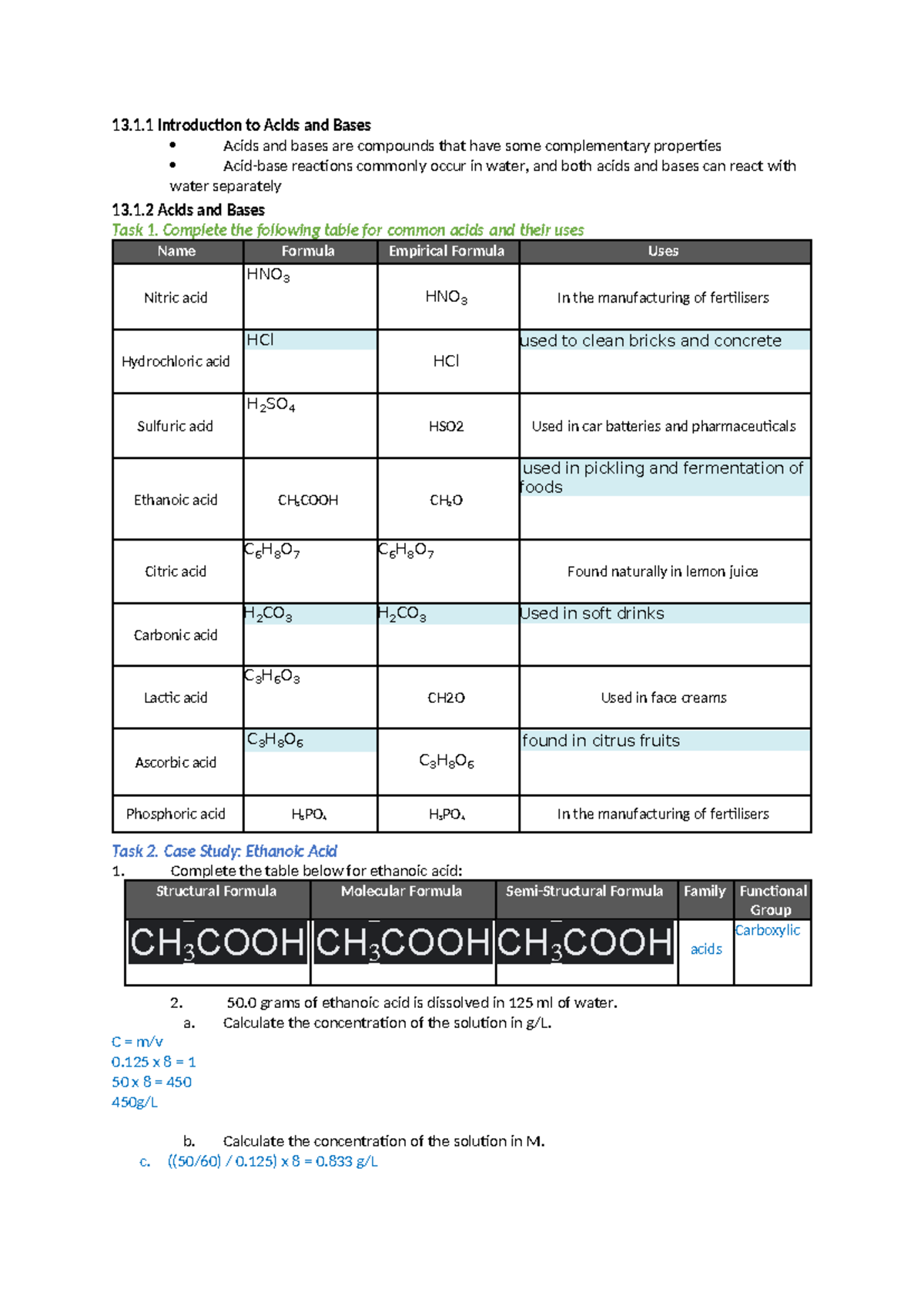 Intro to Acids and Bases: Concepts & Applications - Chem 101 Notes ...