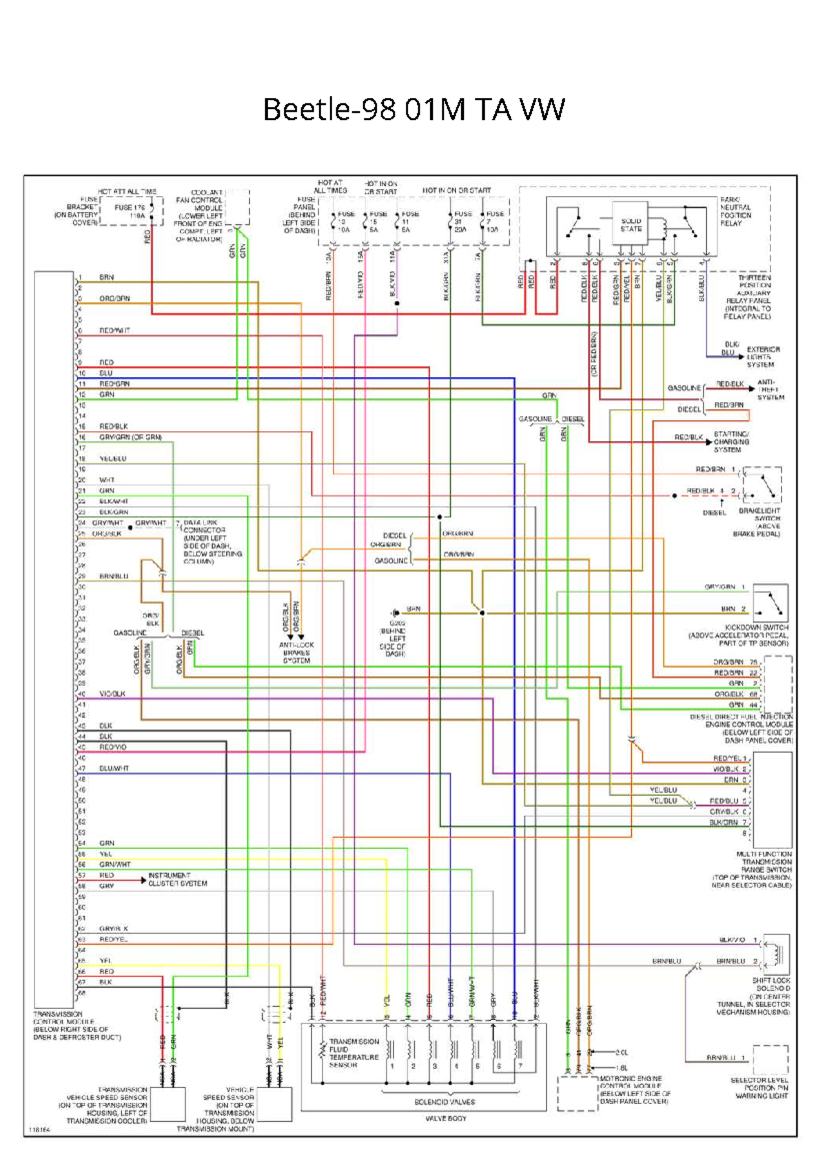 01M TA VW Wiring Diagram for Beetle 1998 - Studocu