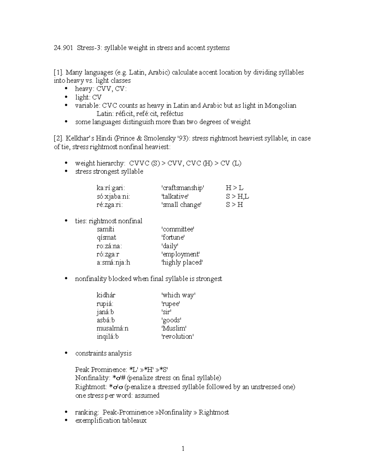 Stress III: weight - 24 Stress-3: syllable weight in stress and accent ...