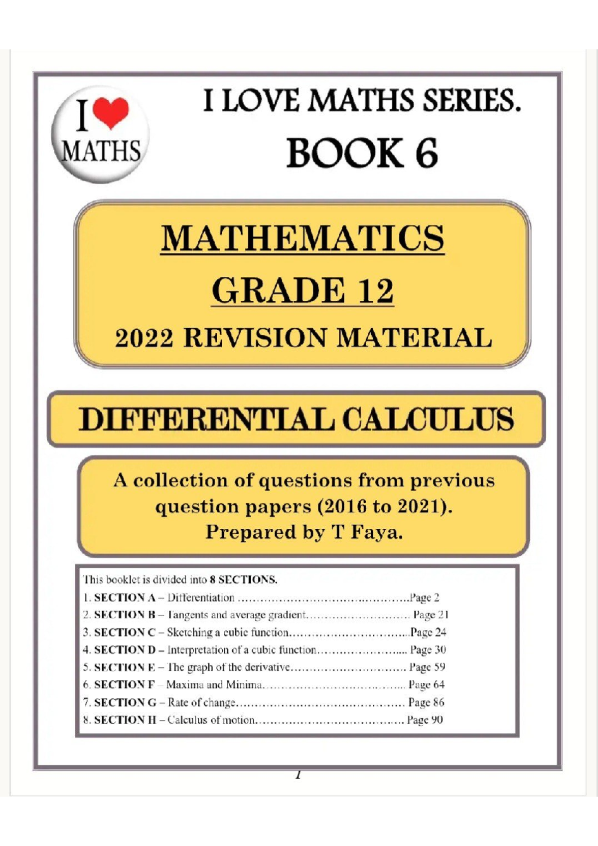 Differential Calculus Revision Material for Grade 12 (2022) - Studocu