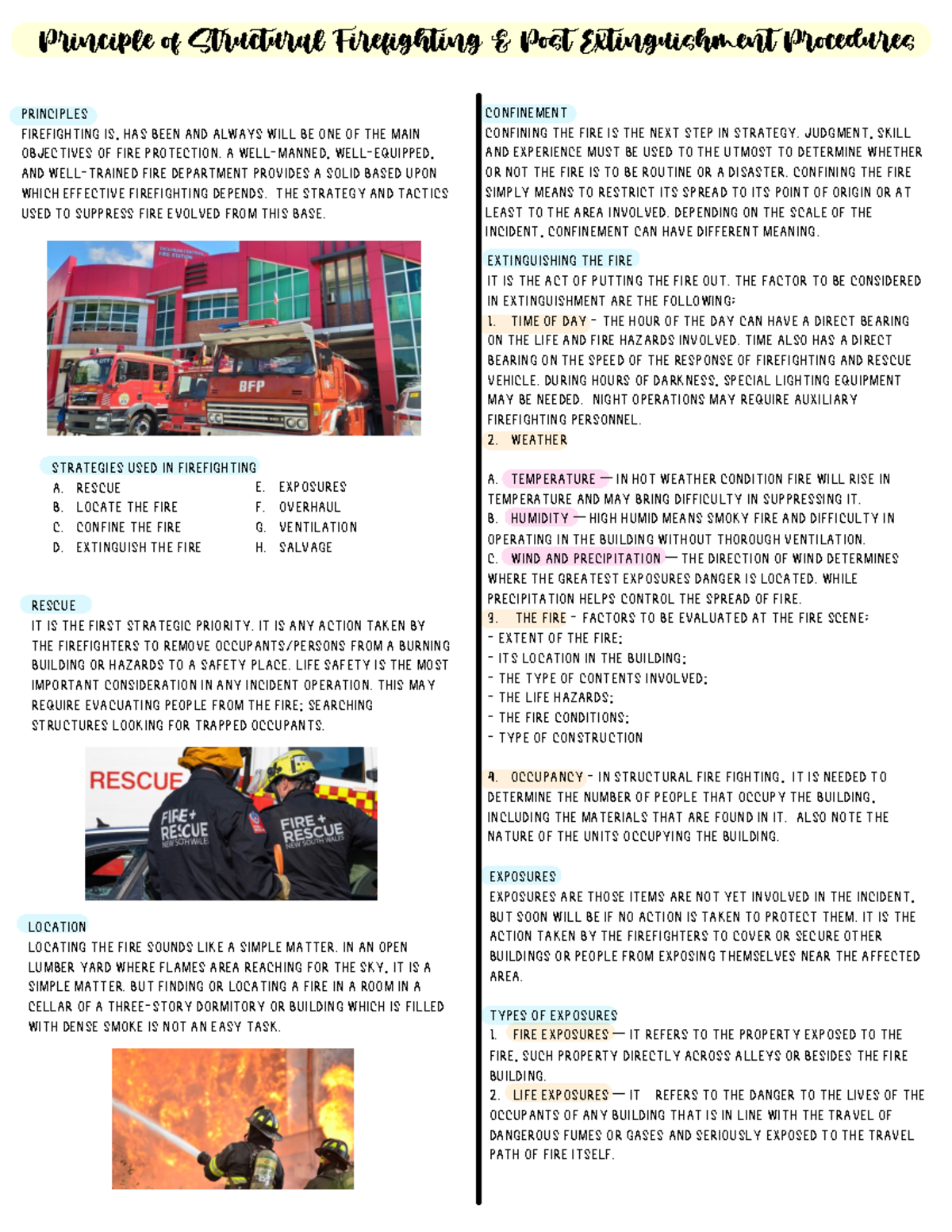 Principles of Structural Firefighting & Post Extinguishment Strategies ...