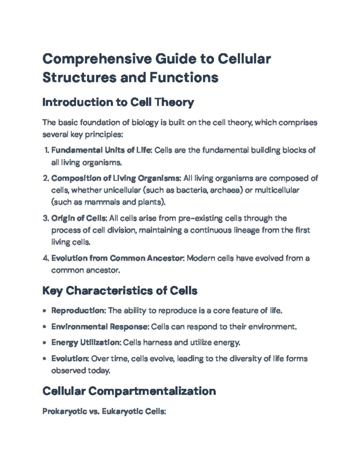 Cellular Structures and Functions: A Comprehensive Biology Guide ...