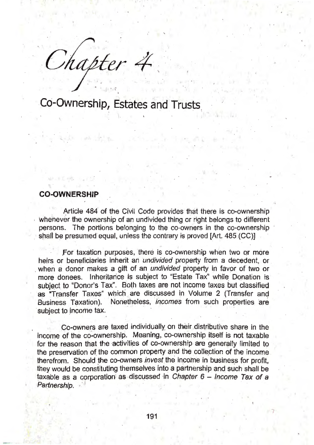 Chapter 4: Co-Ownership, Estates & Trusts - Tax Implications Explored ...
