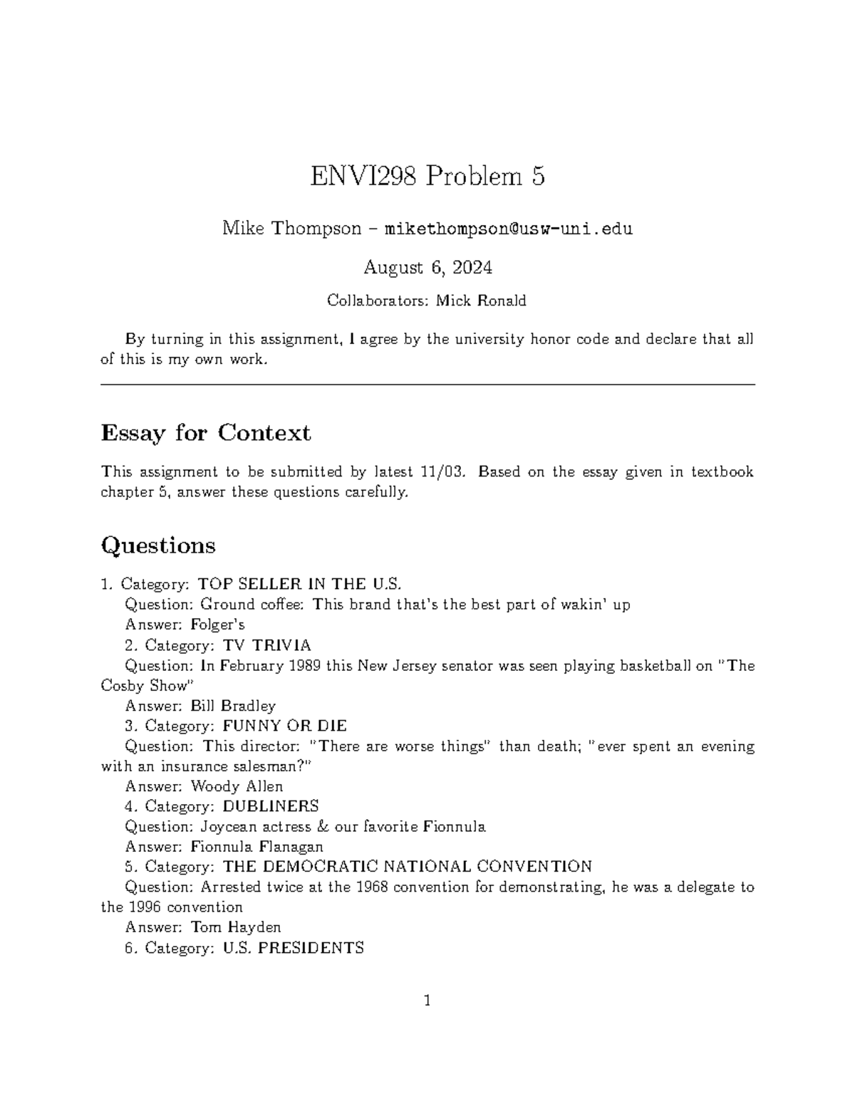 ENVI298 Final Exam Essay Questions and Answers - August 2024 - Studocu