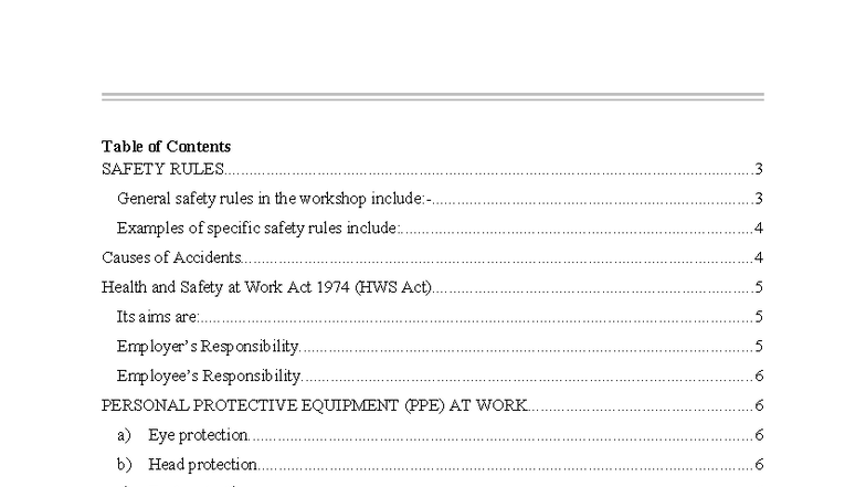 Safety DEEP - Summary of Workshop Safety Rules and Procedures - Studocu