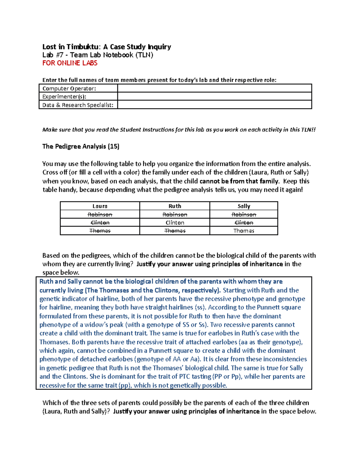 Lab 7: Online Case Study - Lost in Timbuktu Analysis TLN - Studocu