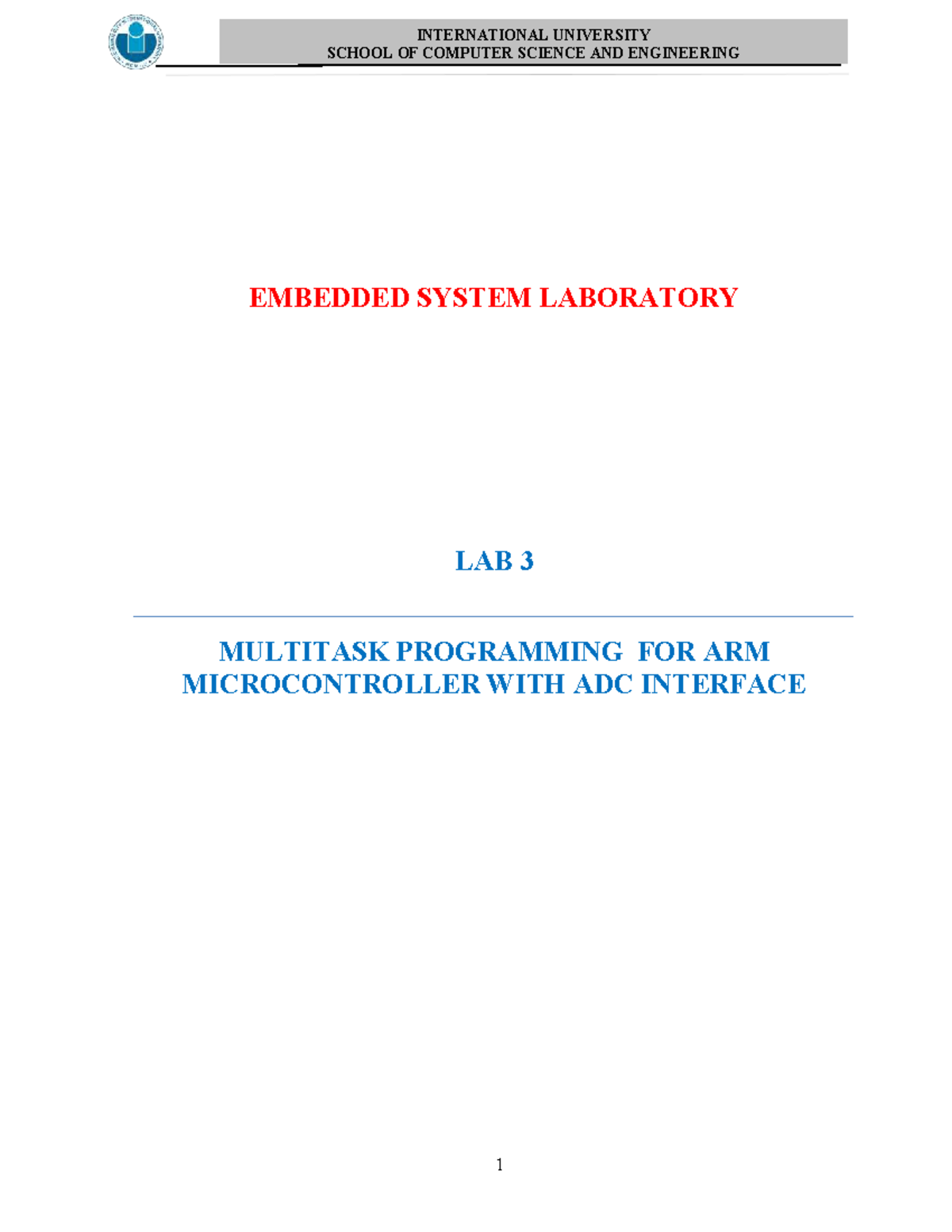 Embedded System Lab 3: Multitask Programming for ARM Microcontroller ...