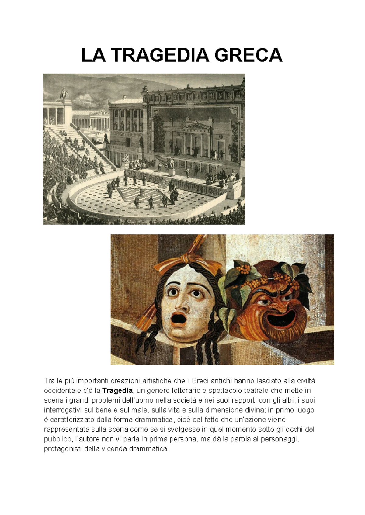Tesina Fondamenti di Storia del Teatro - LA TRAGEDIA GRECA Tra le più ...