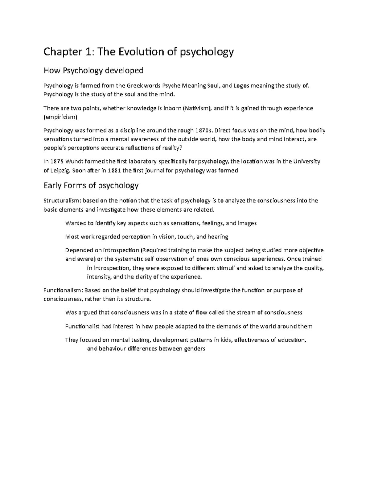 Chapter 1 The Evolution of psychology - Chapter 1: The Evolution of ...