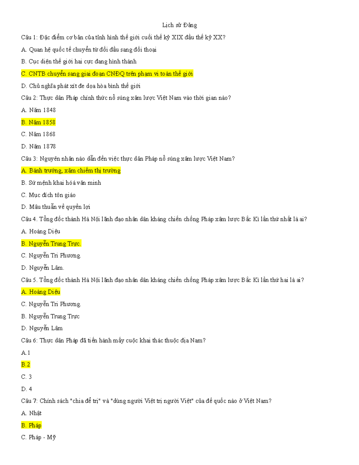 LSD - Final Exam: Lịch sử Đảng và Các Nguồn Gốc Lịch Sử Việt Nam - Studocu