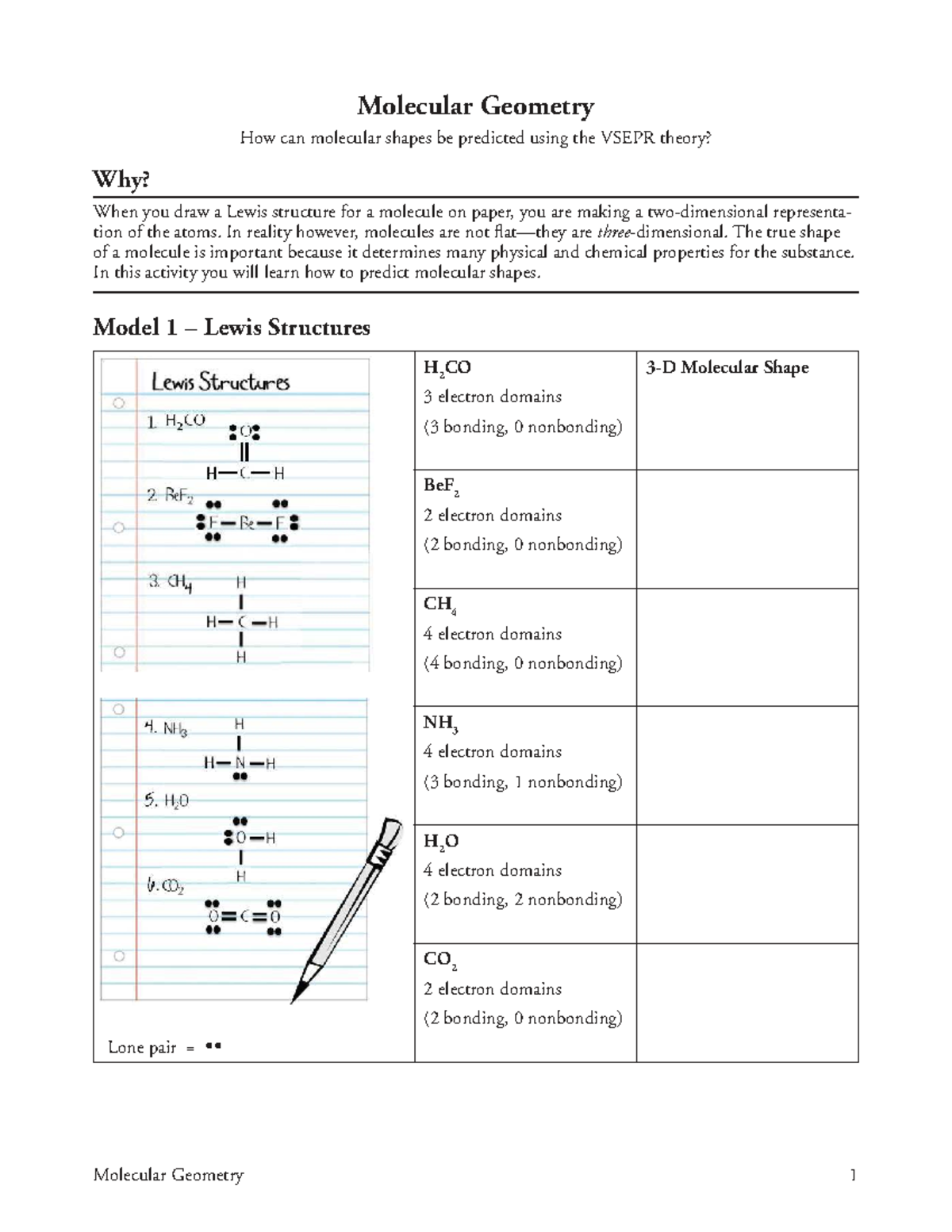 Molecular Geometry and VSEPR Theory: Predicting Shapes in Chemistry ...