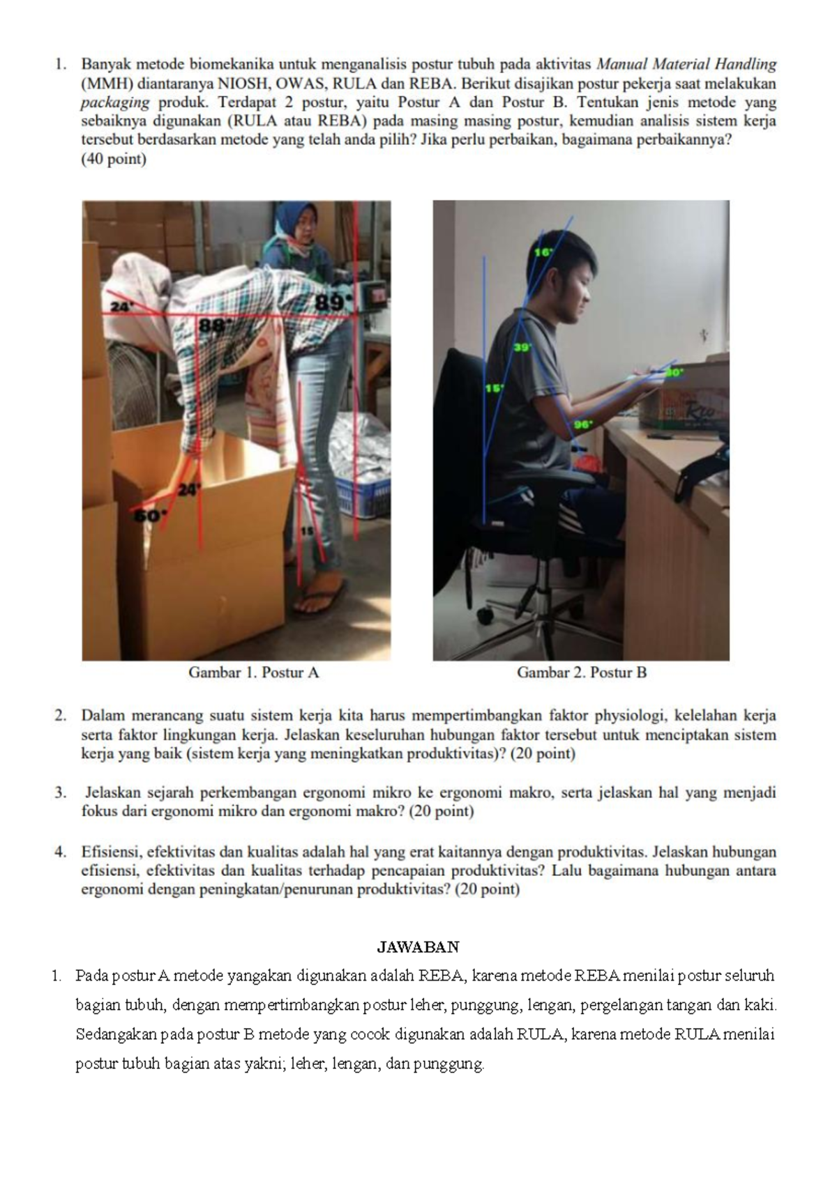 EPSK UPM - Ergonomi: Metode REBA dan RULA dalam Lingkungan Kerja - Studocu